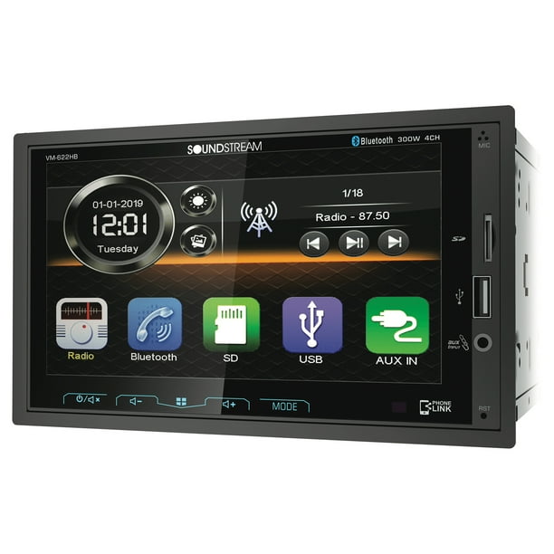 Soundstream VM-622HB 6.2” Car Monitor Bluetooth Receiver w/Android ...