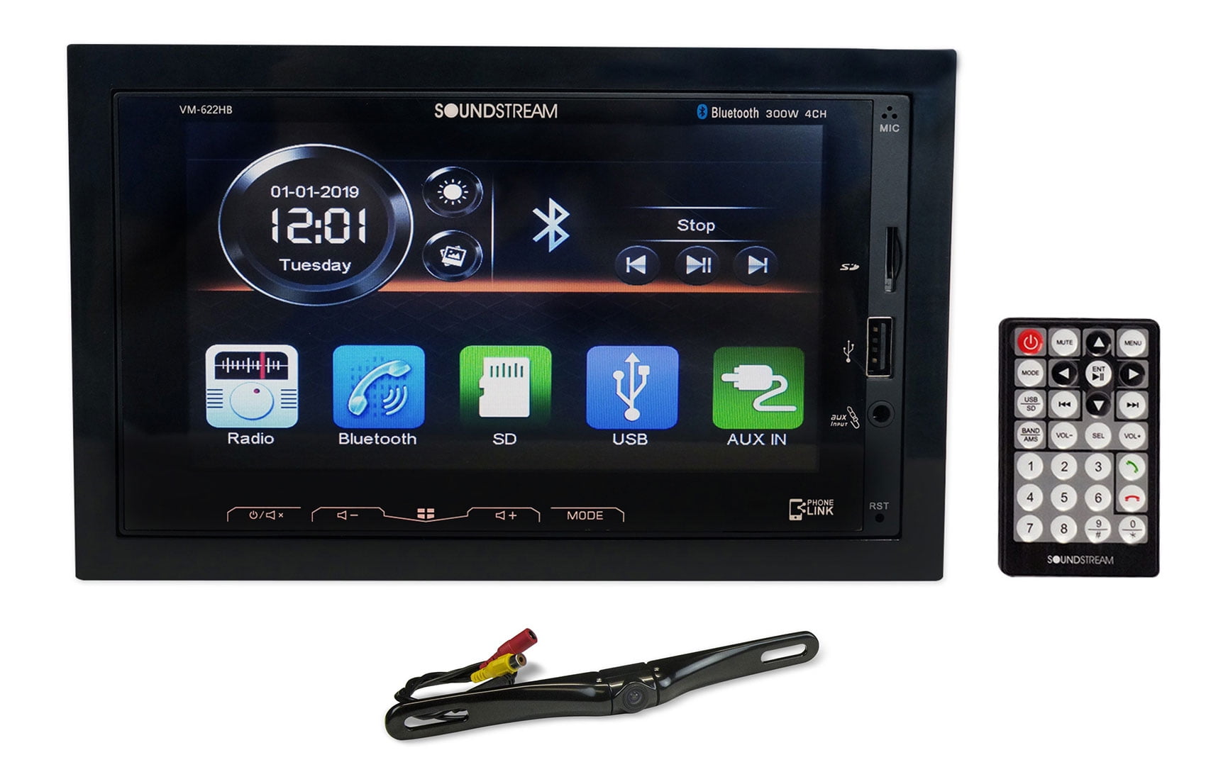 Soundstream VM-622HB Car Monitor Bluetooth Receiver w/Android PhoneLink ...
