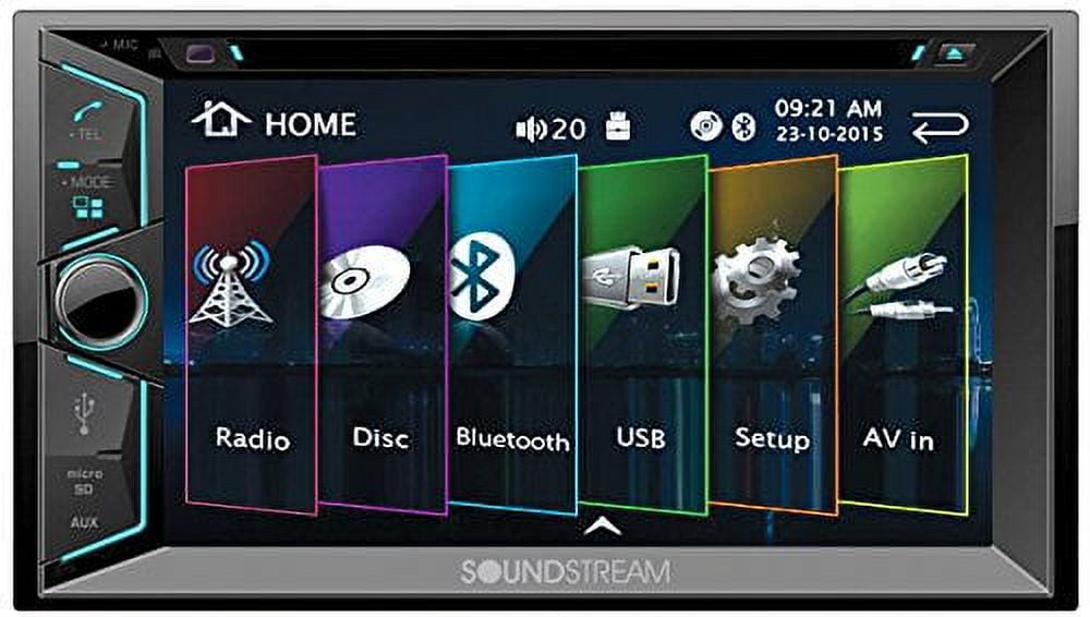 Soundstream VR-624B Double DIN Bluetooth in-Dash DVD/CD/AM/FM Car ...