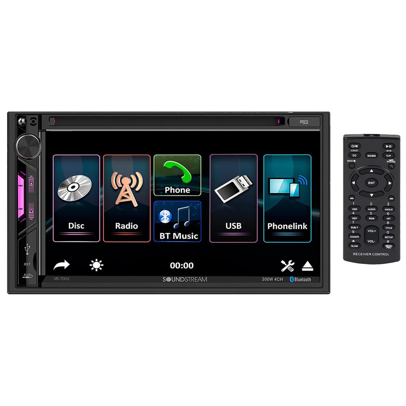 Soundstream Audio Stereo System, 7" Double DIN Fixed Face Touchscreen ...