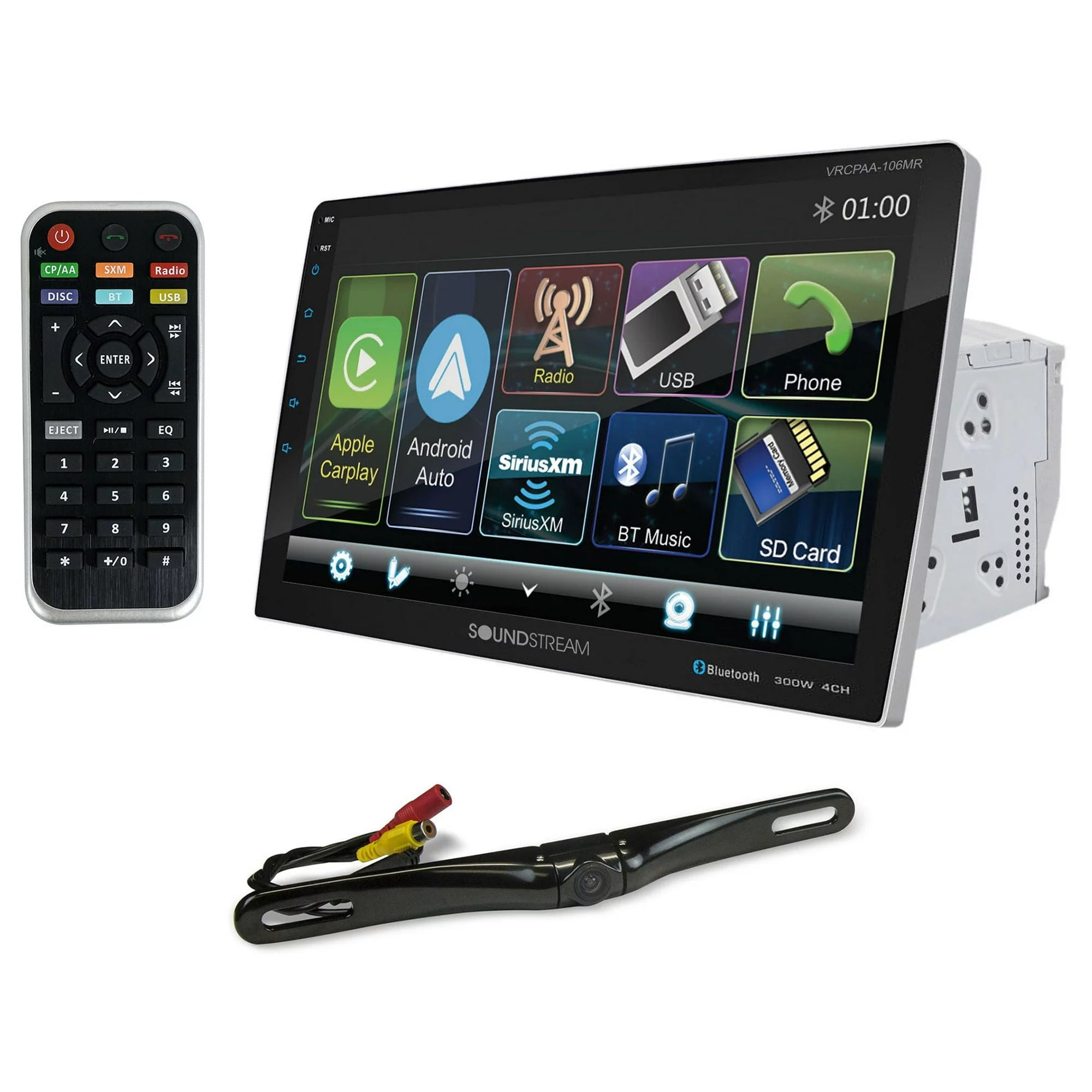 Soundstream VRCPAA-106 10.6” Double-DIN CD/DVD CarPlay Android ...