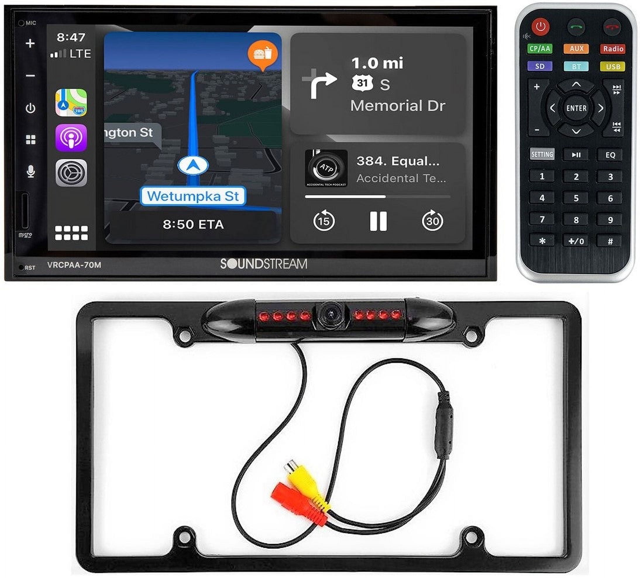 Soundstream VRCPAA-70M 7" Double DIN Bluetooth Apple CarPlay & Android ...