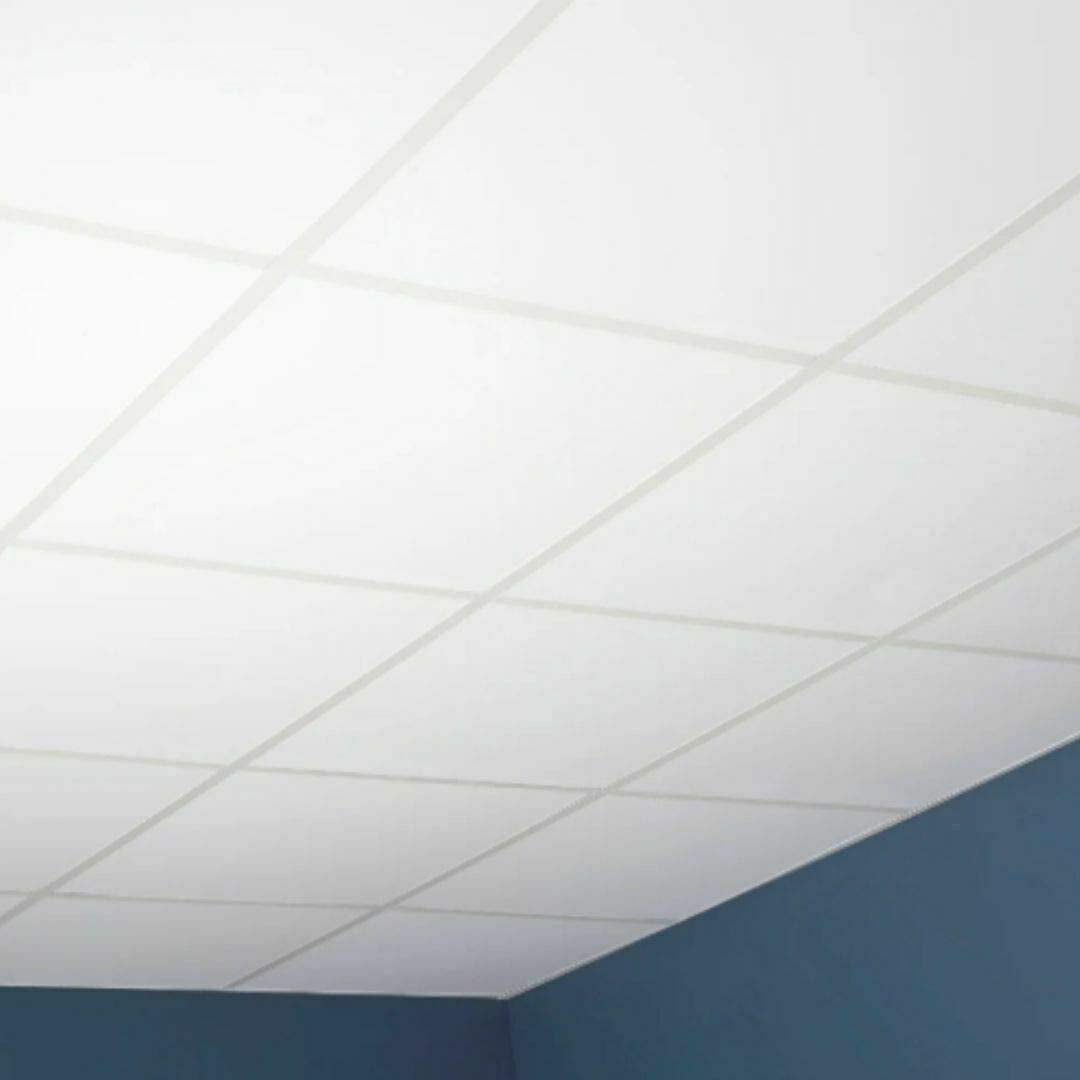 Soundsulate Sound Absorbing Acoustical White/Light Gray Ceiling Tiles ...