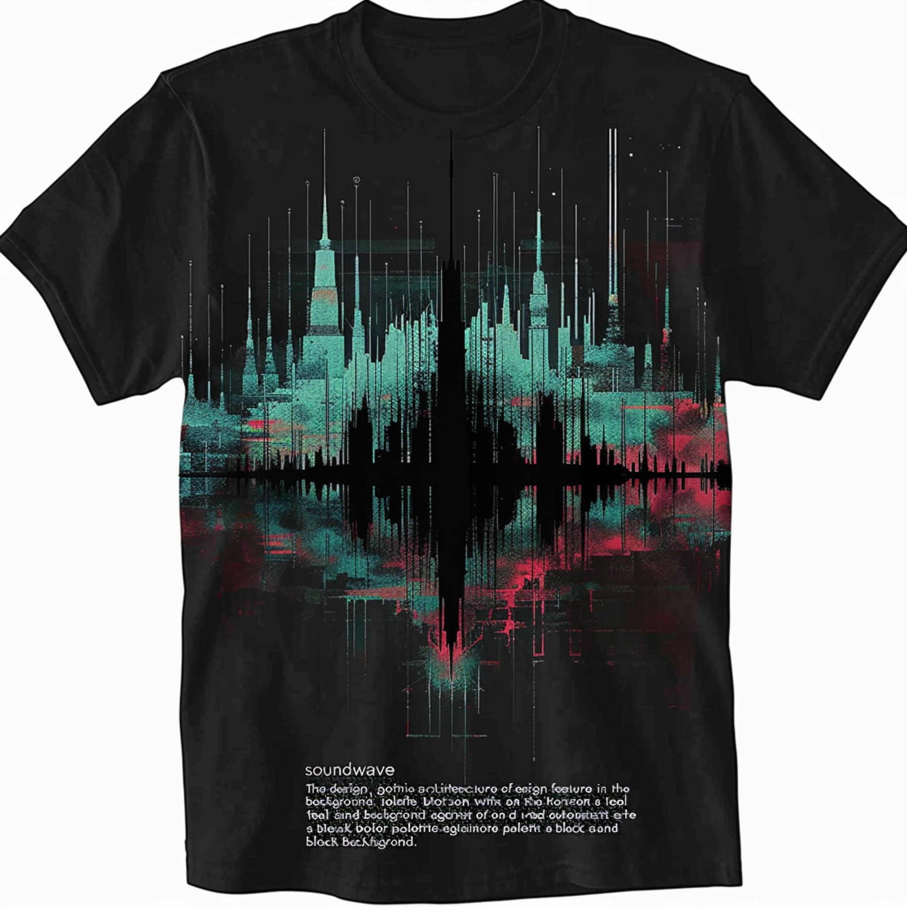 Soundwave Gothic Architecture Teal Red Black T Shirt On the Horizon ...