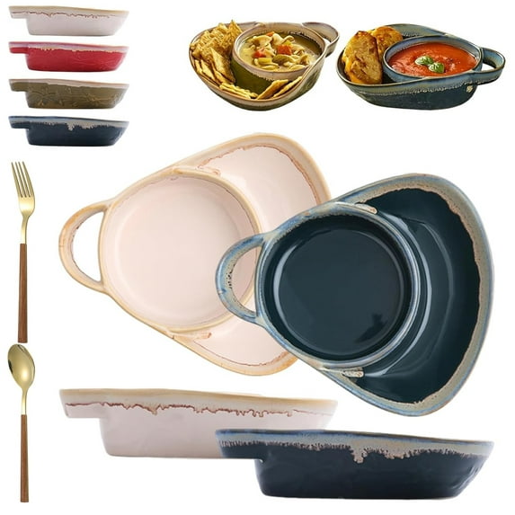 Soup Bowl with Bread Holder, 2026 New Soup and Sandwich Plate Combo, Soup and Side Bowls with ...