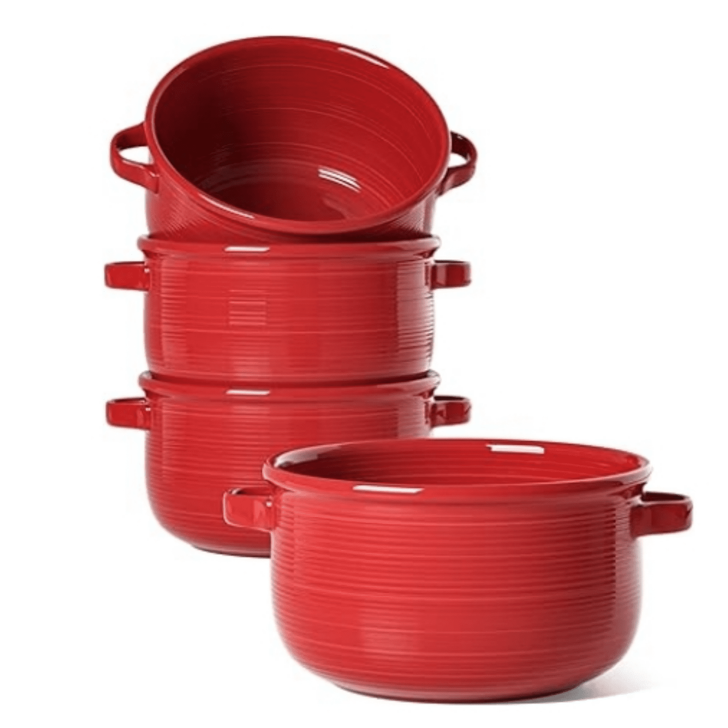 Soup Bowls with Handles, Ceramic French Onion Soup Bowls 28 Ounces for Soup, Cereal, Chilli ...