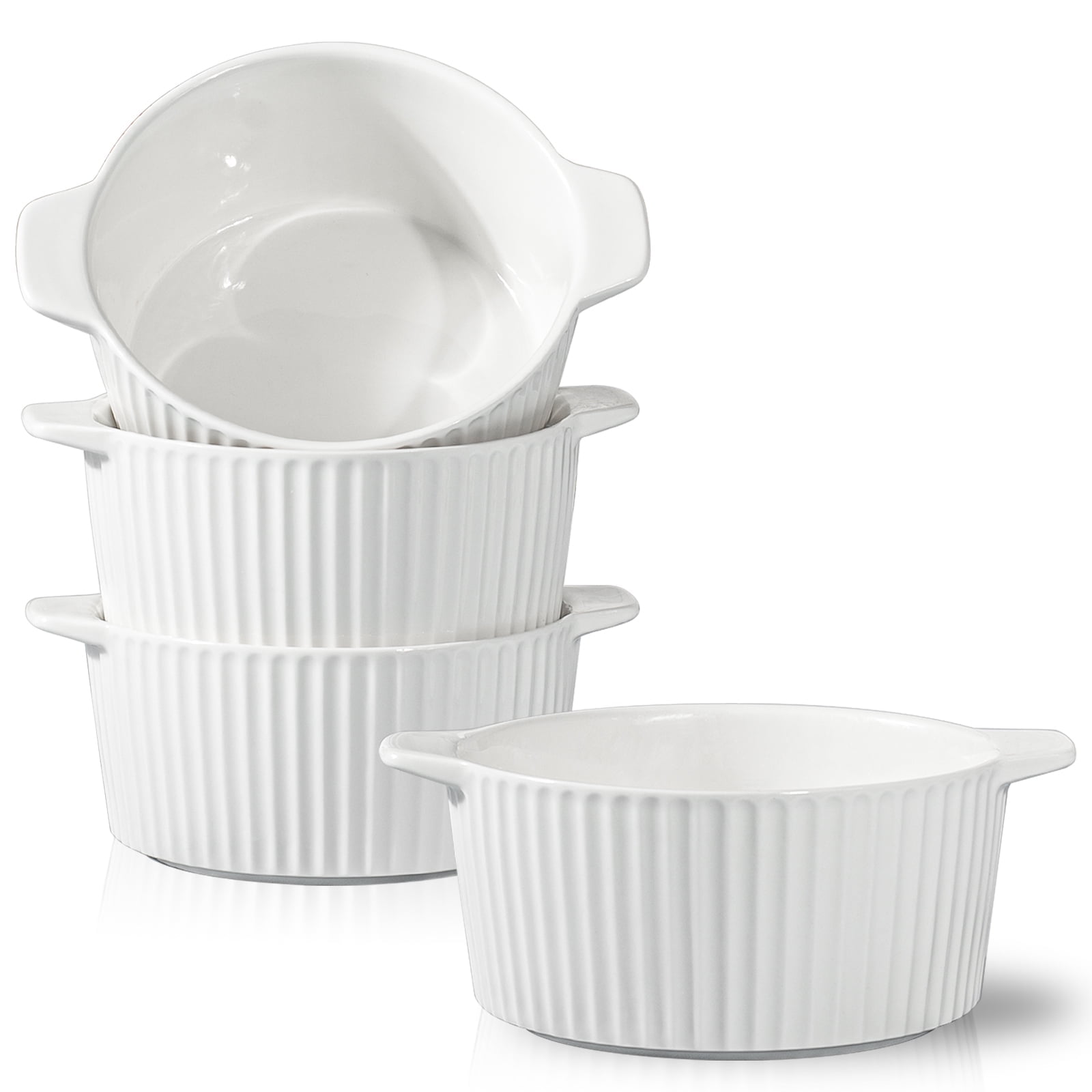 Soup Bowls with Handles - Large Serving Soup Bowl Set, 28 Oz Ceramic ...