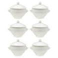Soup Crocks with Lids, 14oz White Soup Bowls - Set of 6, Dishwasher ...