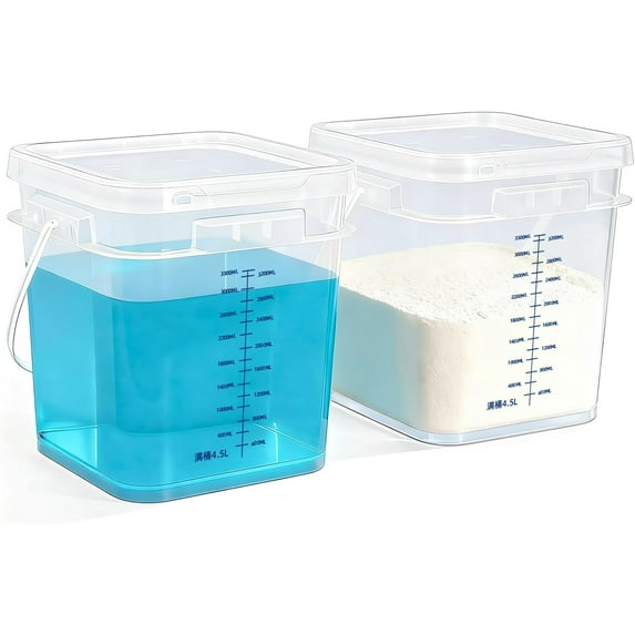 Soup Flour Food Containers with Lids 4 QT (4000ml), Graduated Reusable ...