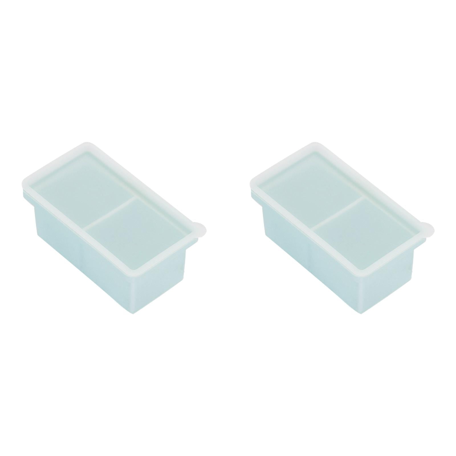 Soup Ice Cube Freezer Tray, Silicone 2-Cup Portion Trays with Lid ...