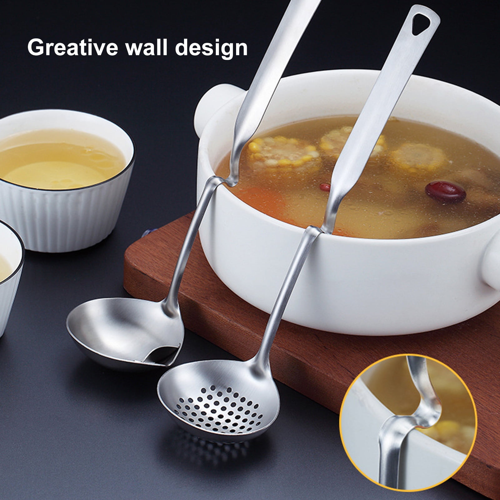 Soup Ladle No Odor High Temperature Resistance 304 Stainless Steel ...