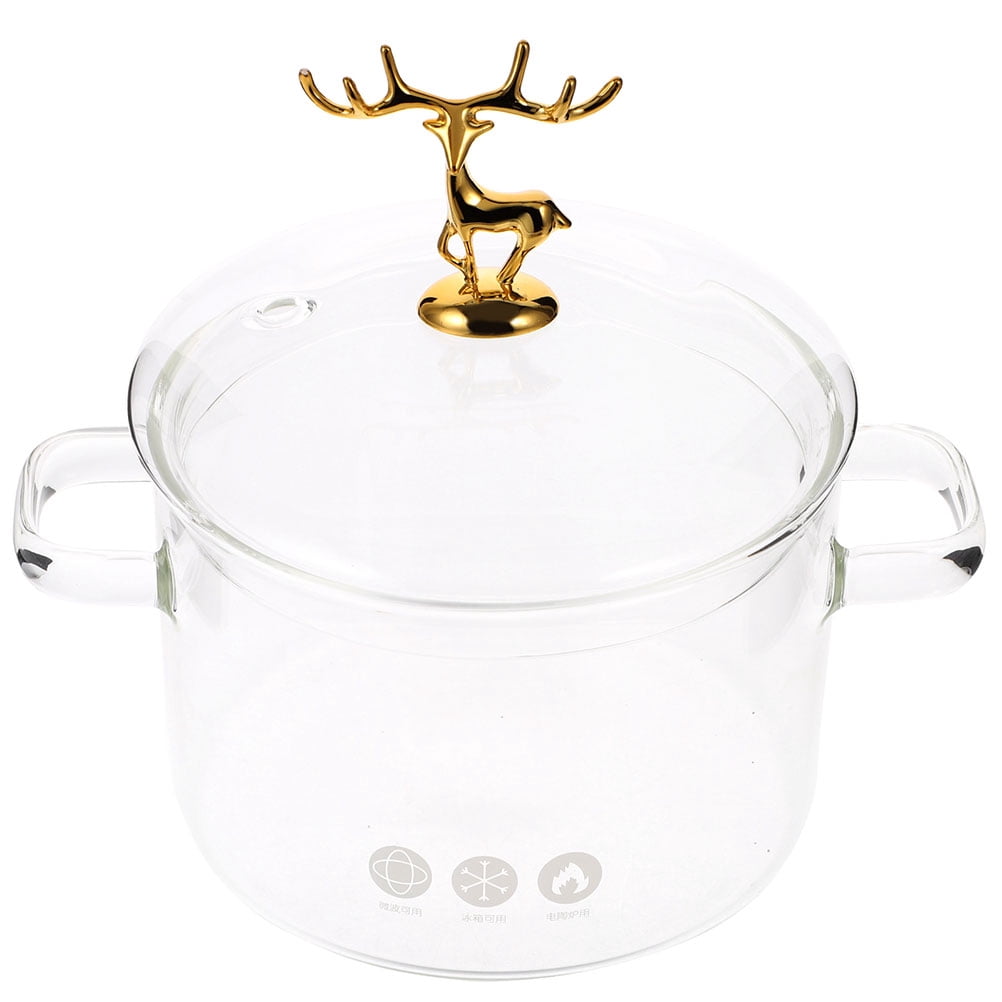 STRANDCHIC 1Set Glass Stew Pot High Borosilicate Oil Pot Heat ...