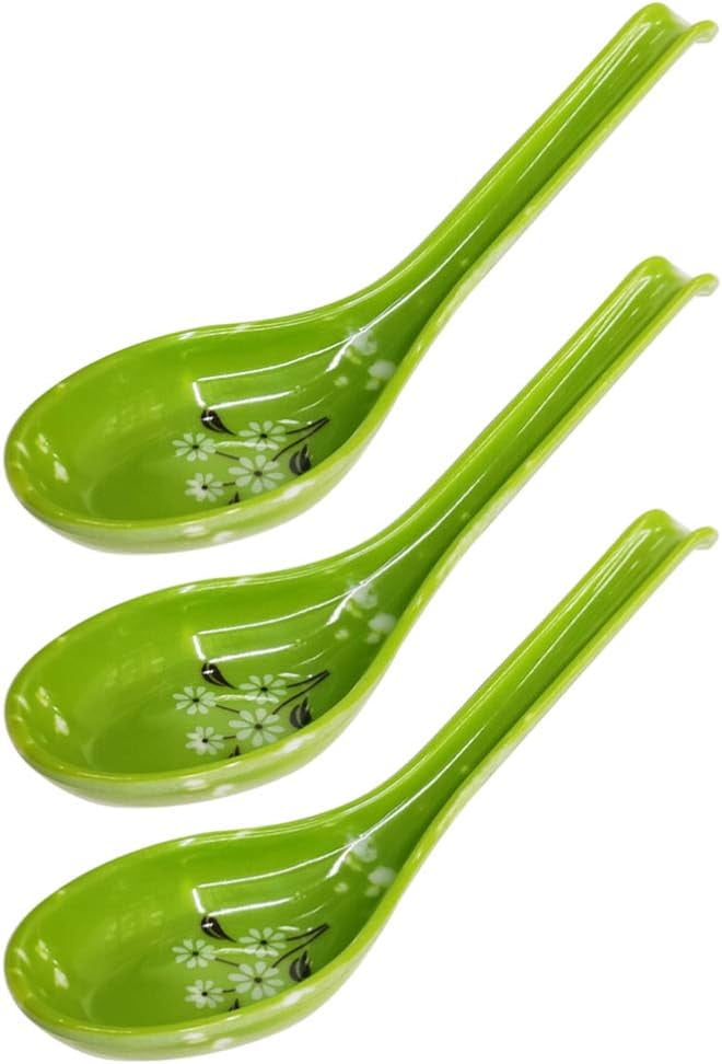 Soup Spoons, 3 count Style Spoons Rice Spoons with Hook, Chinese Soup ...