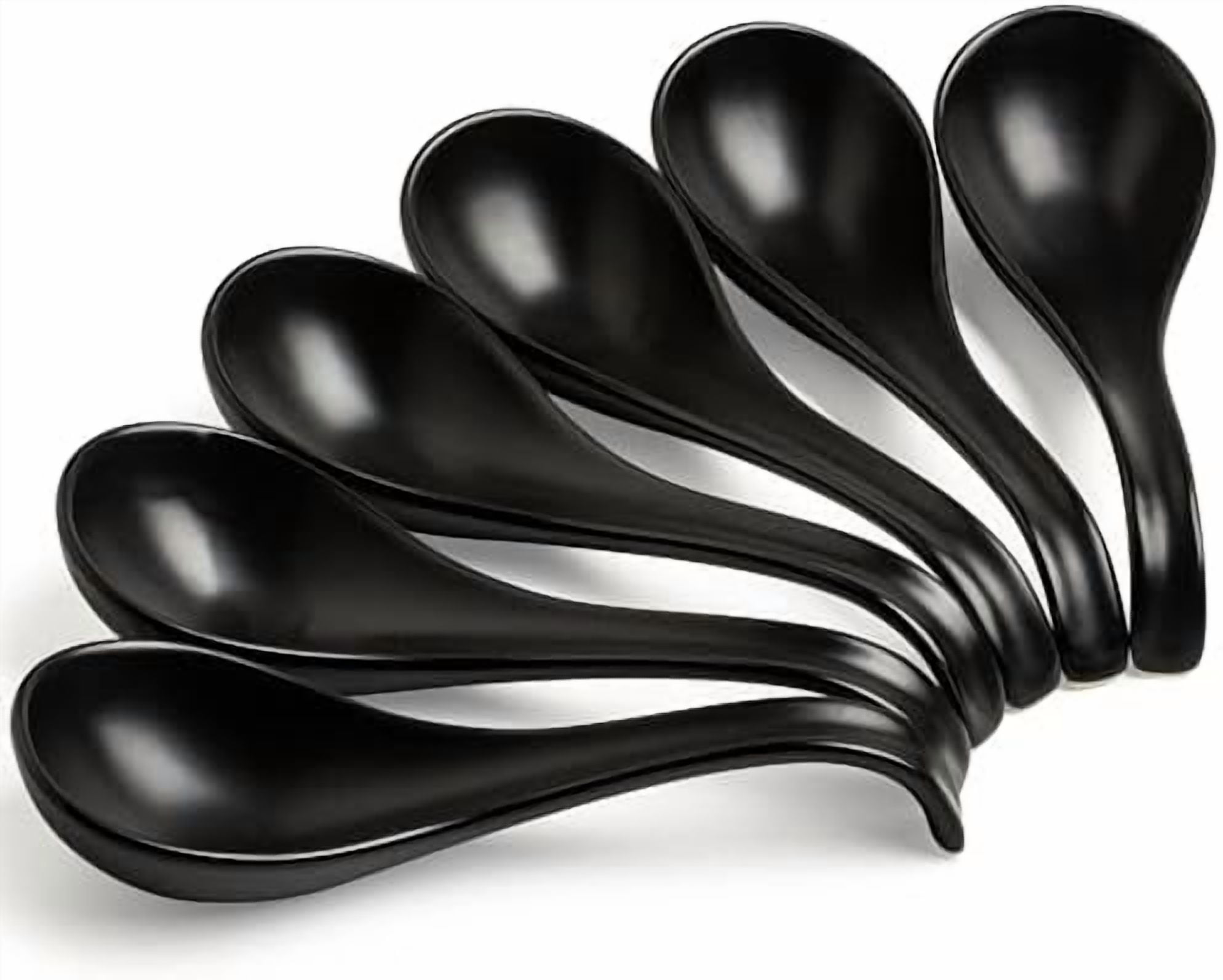 Soup Spoons, Ceramic Soup Spoon Set of 6-6.5 inch Tablespoons ...