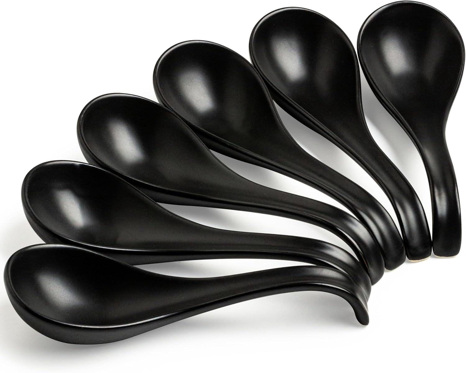Soup Spoons, Ceramic Soup Spoon Set of 6-6.5 inch Tablespoons ...