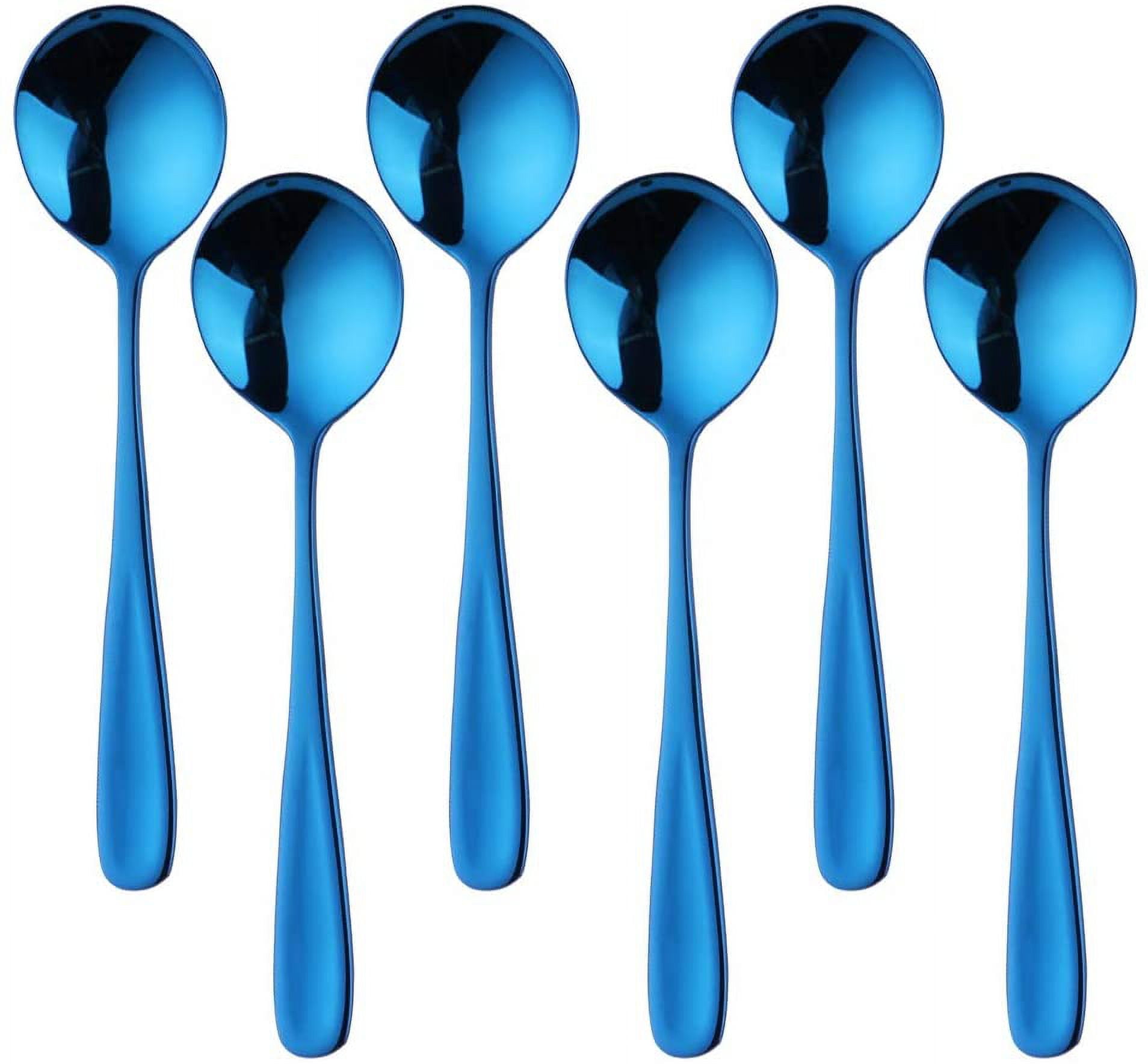 Soup Spoons Set Of 6 7 Inch Bouillon Spoon 18 10 Stainless Steel