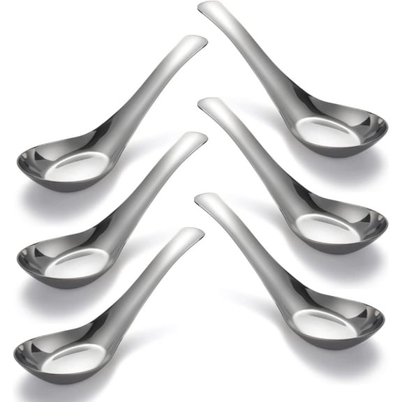 PLJFXXM Soup Spoons Stainless Steel Dinner Spoon of Mirror Polished ...