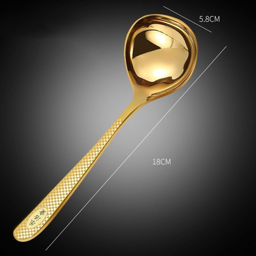 Soup Spoons, Stainless Steel Large Round Spoons, Heavy-Weight Round ...