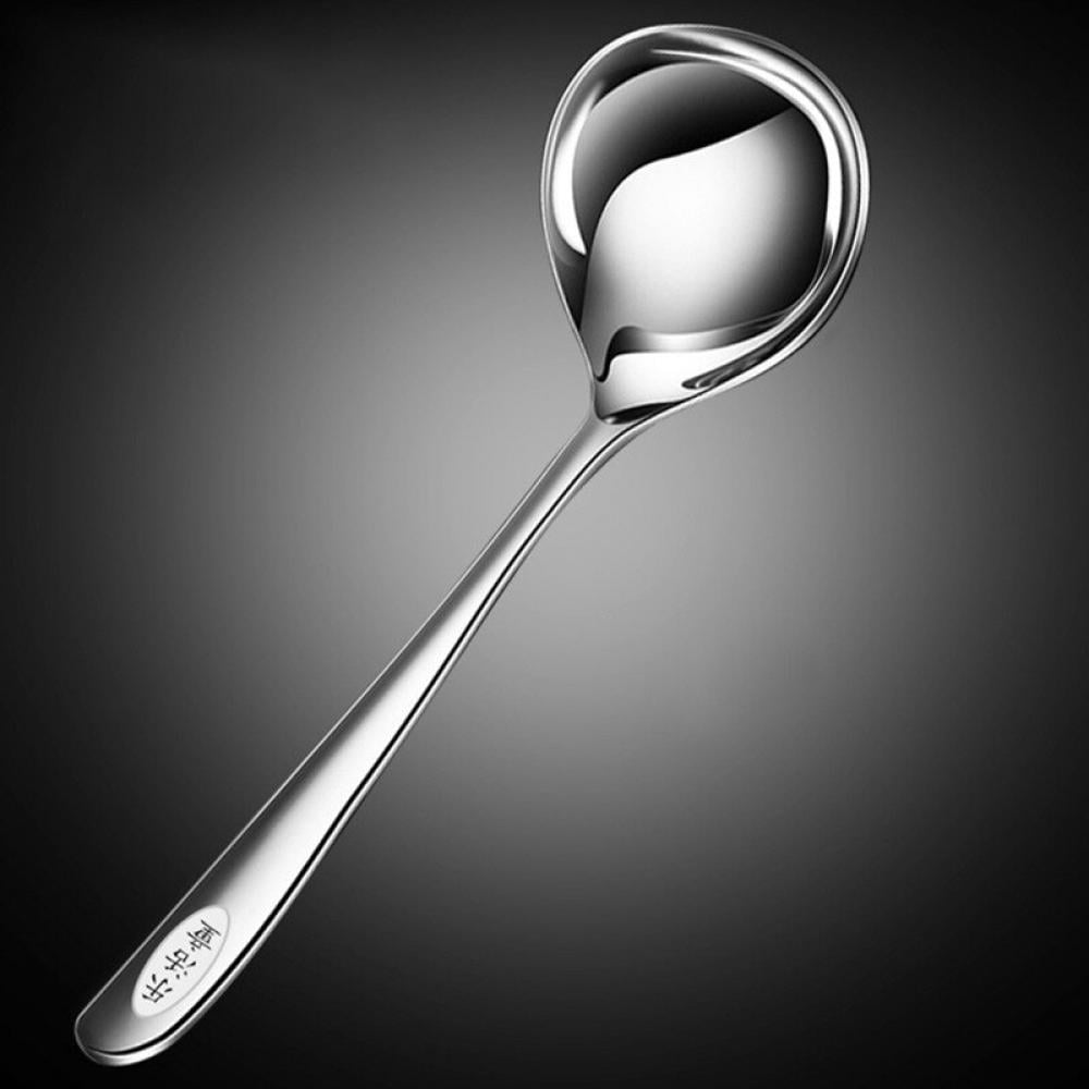 Soup Spoons, Stainless Steel Large Round Spoons, Heavy-Weight Round ...