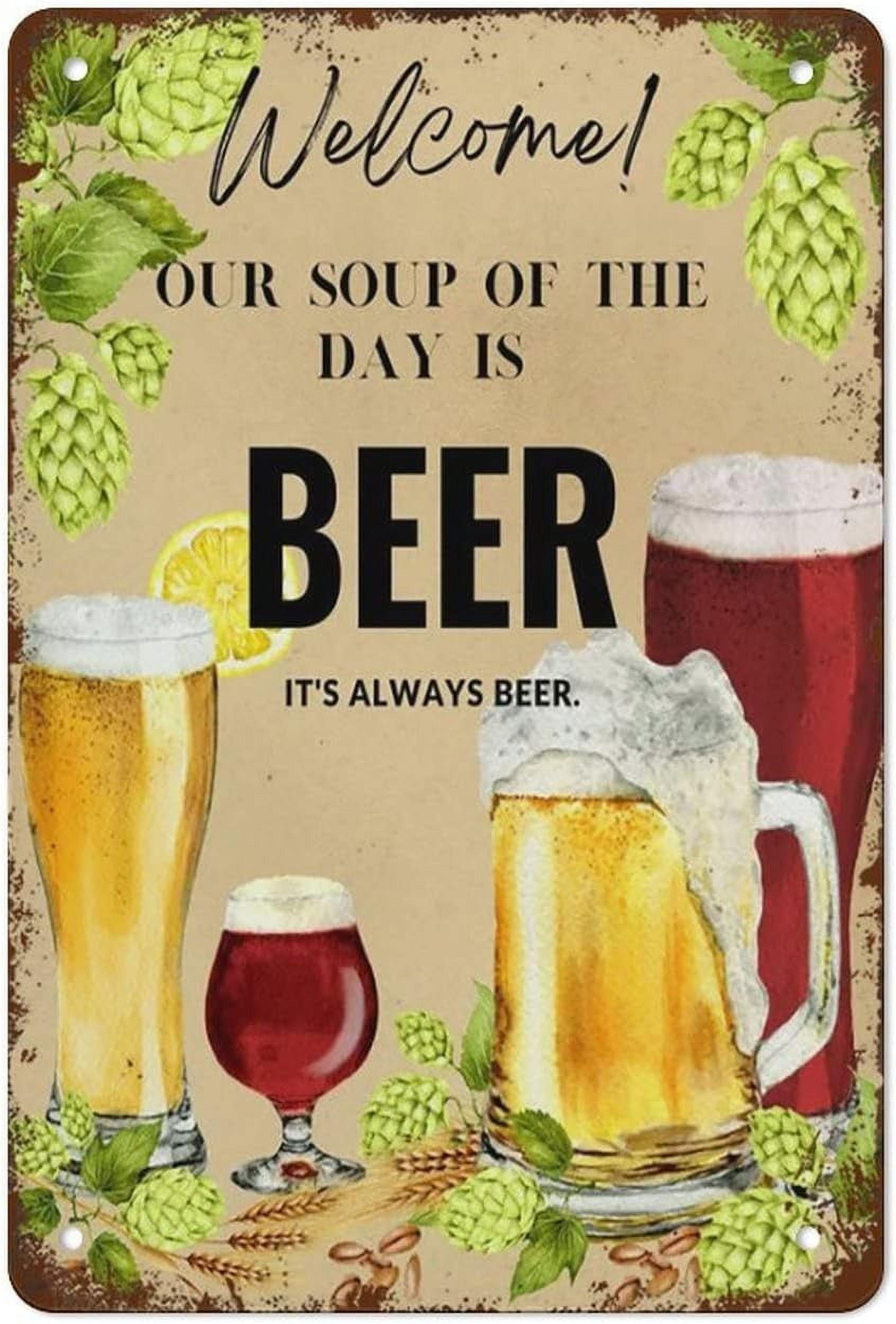 Soup of The Day is Beer, Beer Poster,Funny Beer Poster Funny Vintage ...