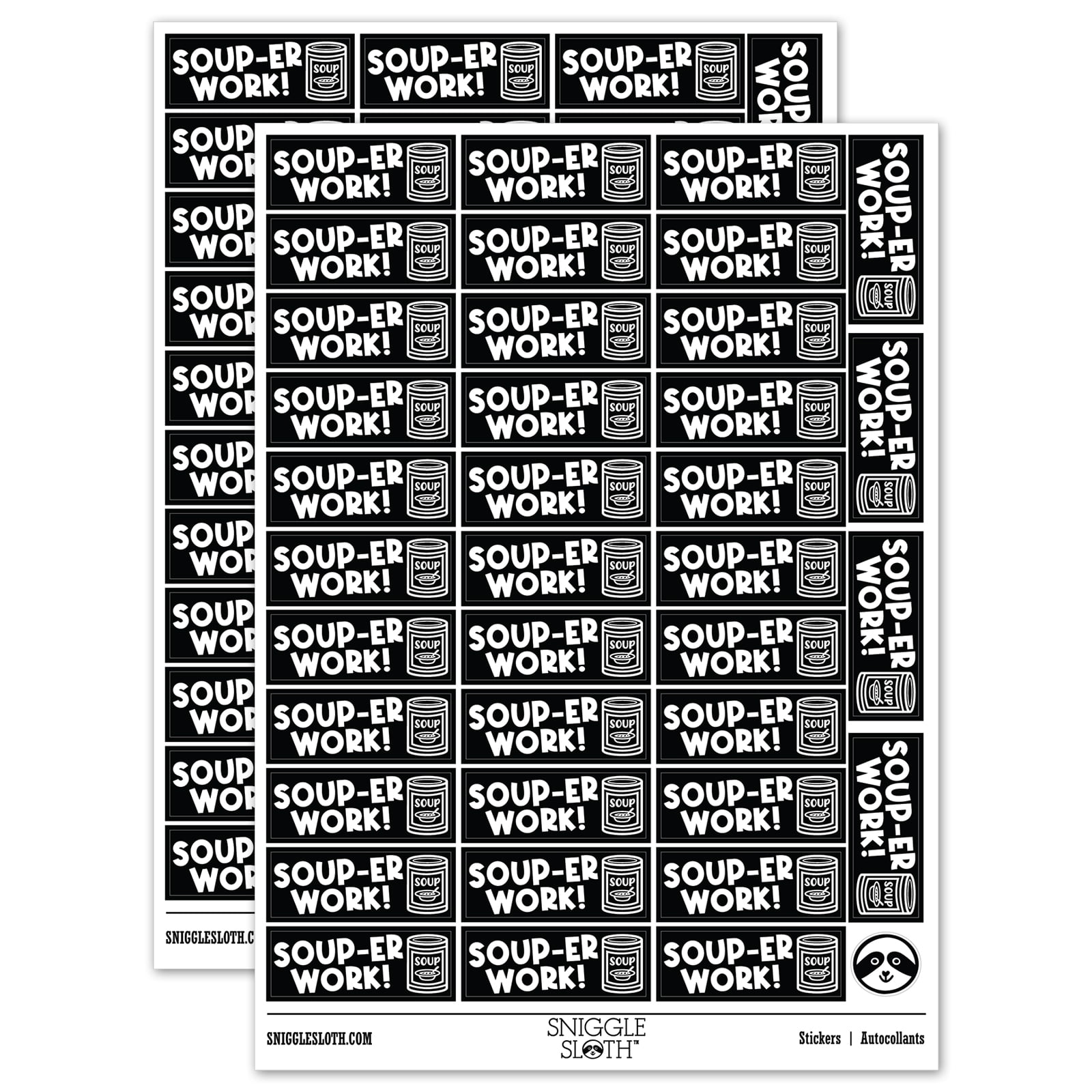 Soup-er Super Work Teacher Student School Sticker Set - Black - Matte ...