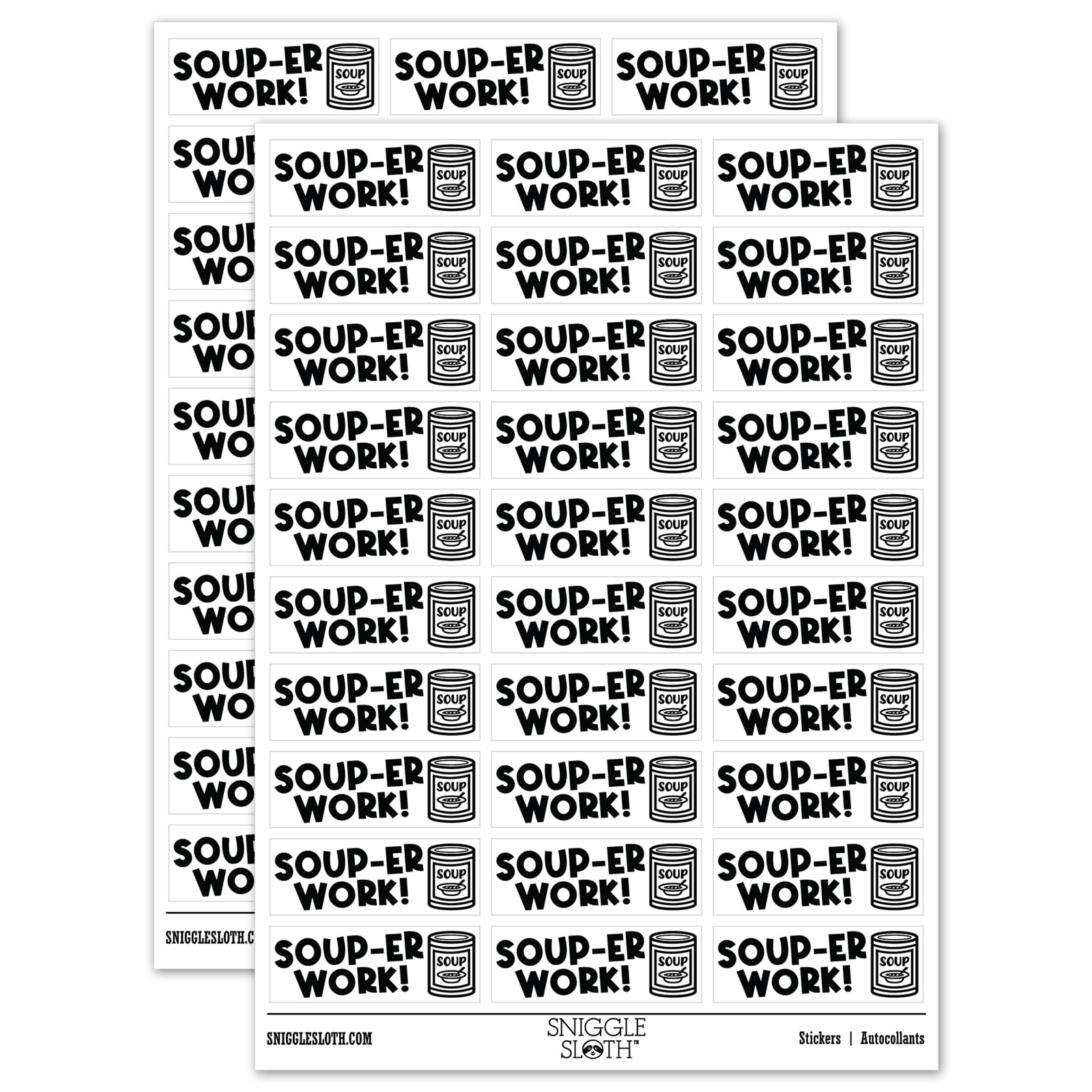 Soup-er Super Work Teacher Student School Sticker Set - White - Gloss ...
