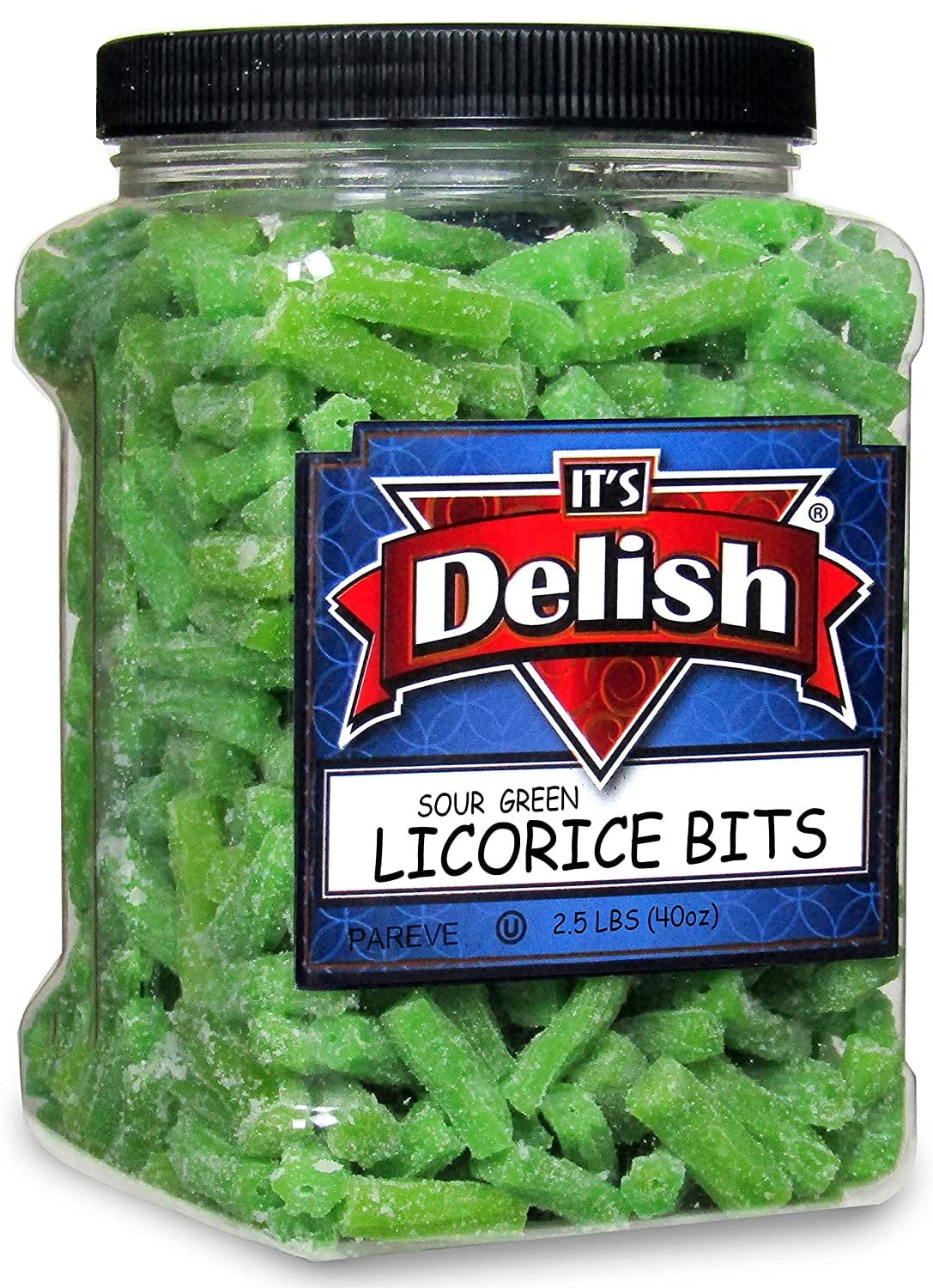 Sour Apple Green Licorice Bits by Its Delish, 2.5 LBS 40 Oz Jumbo ...