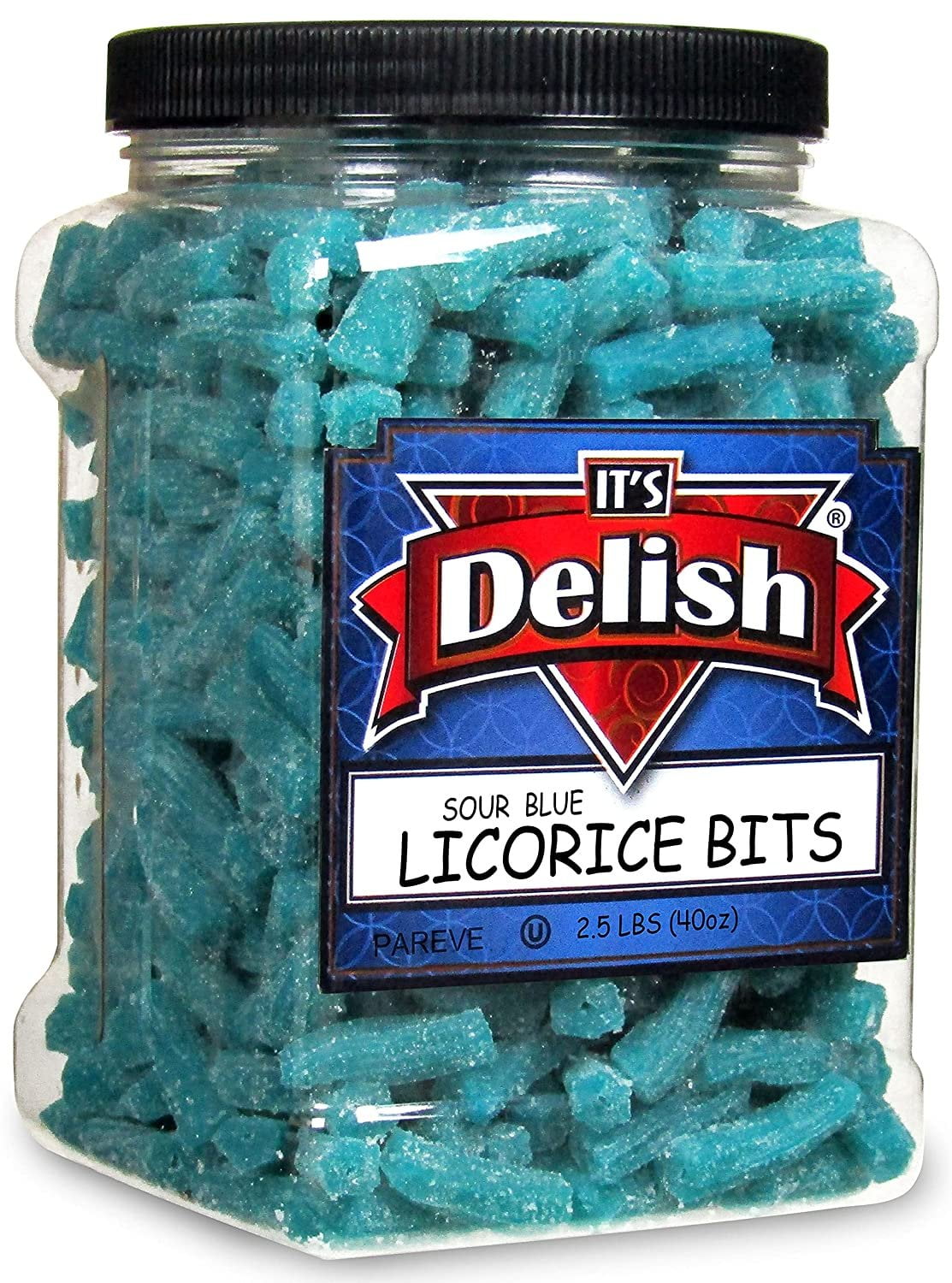 Sour Blue Blueberry Licorice Bits by Its Delish, 2.5 LBS 40 Oz Jumbo ...