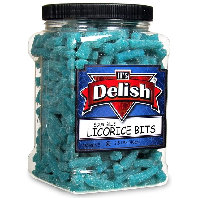 Sour Blue Blueberry Licorice Bits by Its Delish, 2.5 LBS 40 Oz Jumbo ...