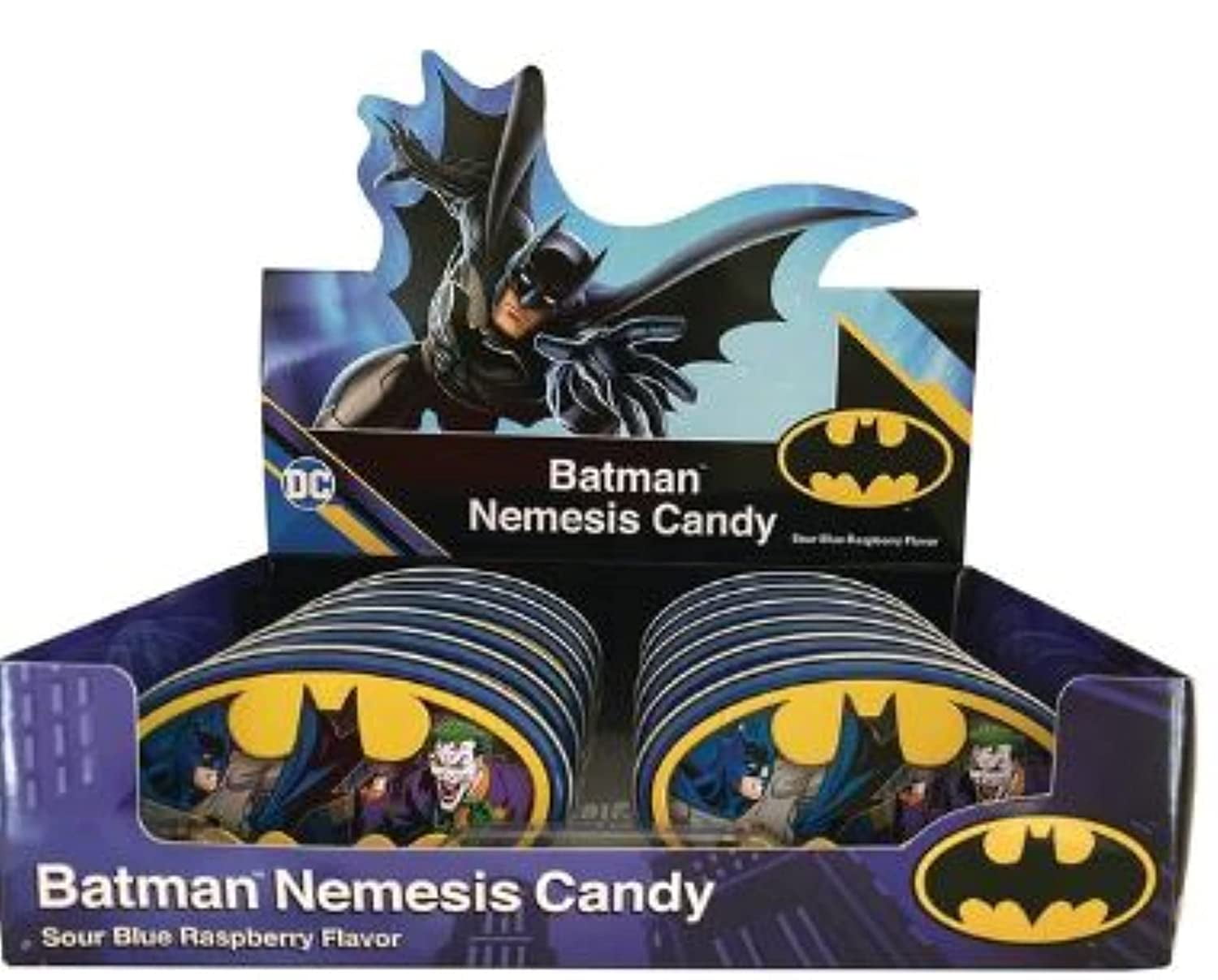 Sour Blue Raspberry Candy Collector Tin Twelve 12 Tins With Display Emblem Shapped Candies