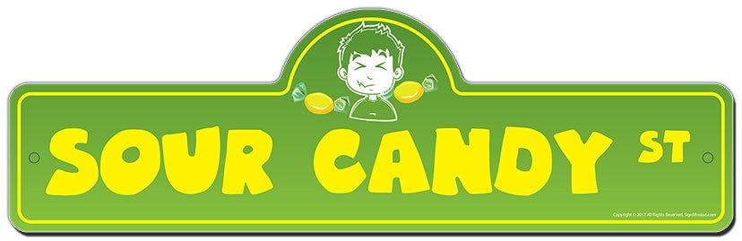 Sour Candy Street Sign | Indoor/Outdoor | Funny Home Decor for Garages ...