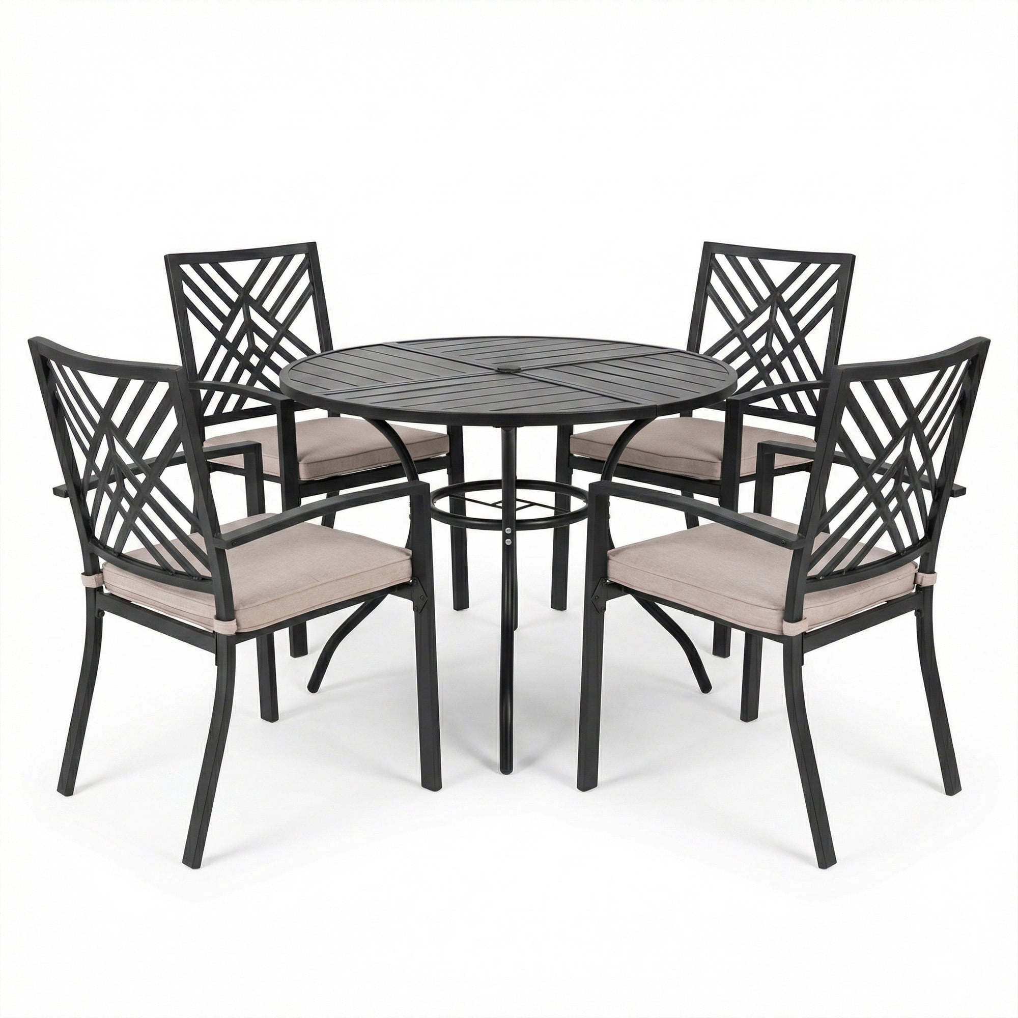 Sour Citrus 5-Piece Patio Dining Set Stackable Chairs and Table Set for ...
