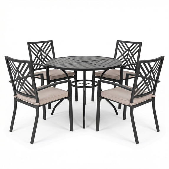 Sour Citrus 5-Piece Patio Dining Set Stackable Chairs and Table Set for ...