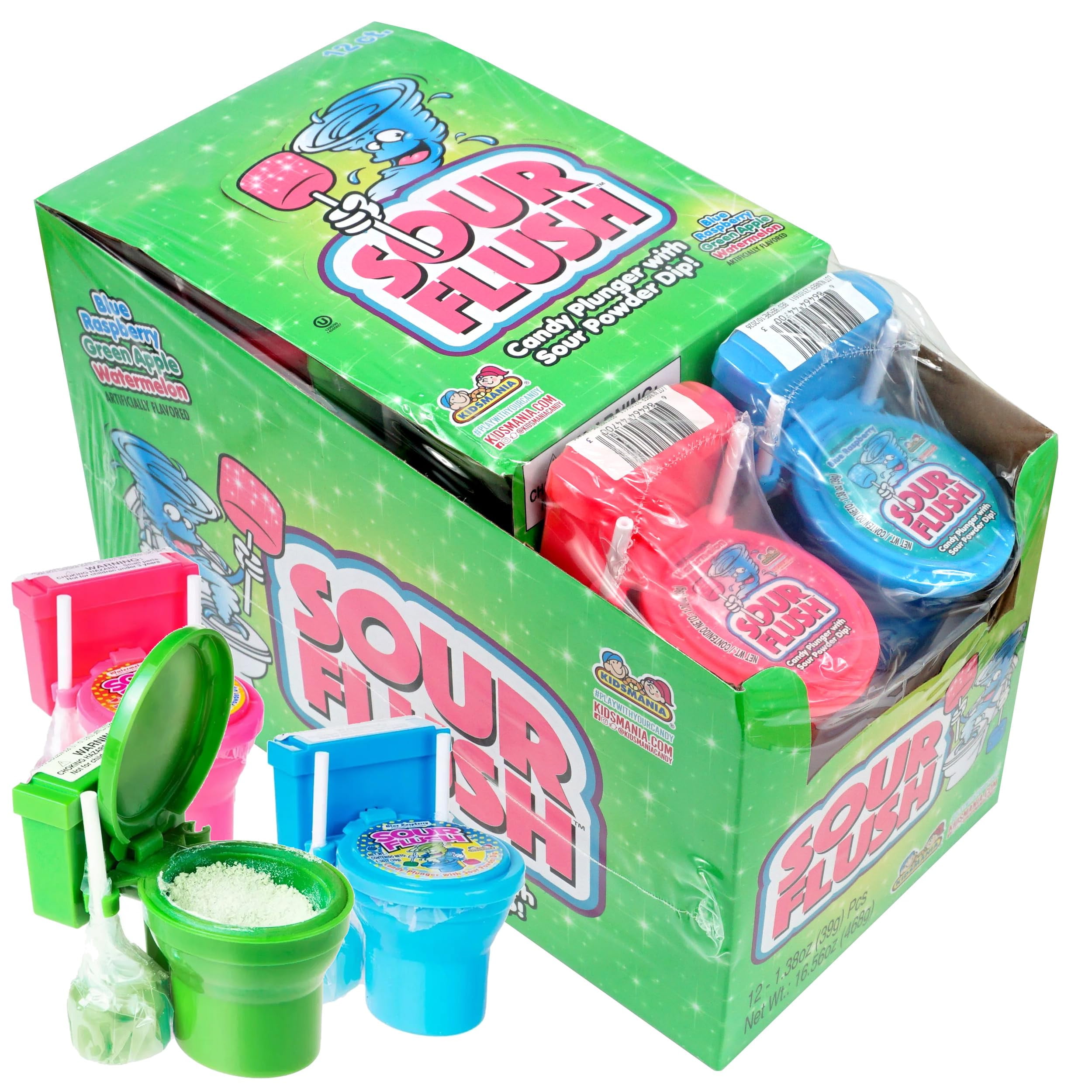 The Hampton Candy, Sour Flush Toilet Candy, 12 Pack, 3 Flavors, Fun ...