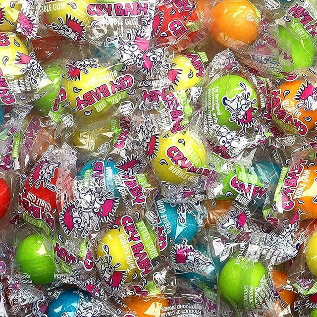 Sour Gumballs - Cry Baby Sour Fruit Gum - 60 Pcs Individually Wrapped ...