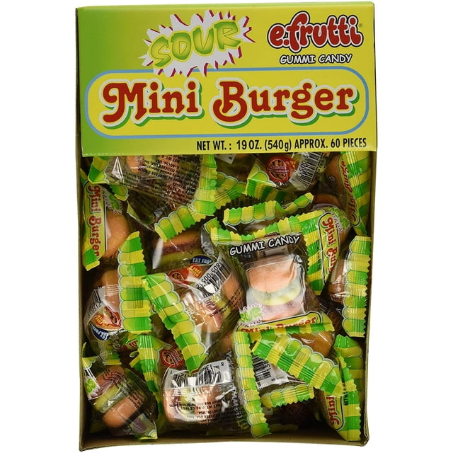 Sour Gummy Burger - Mini Gummi Hamburger 60 pieces, Each order has 60 ...