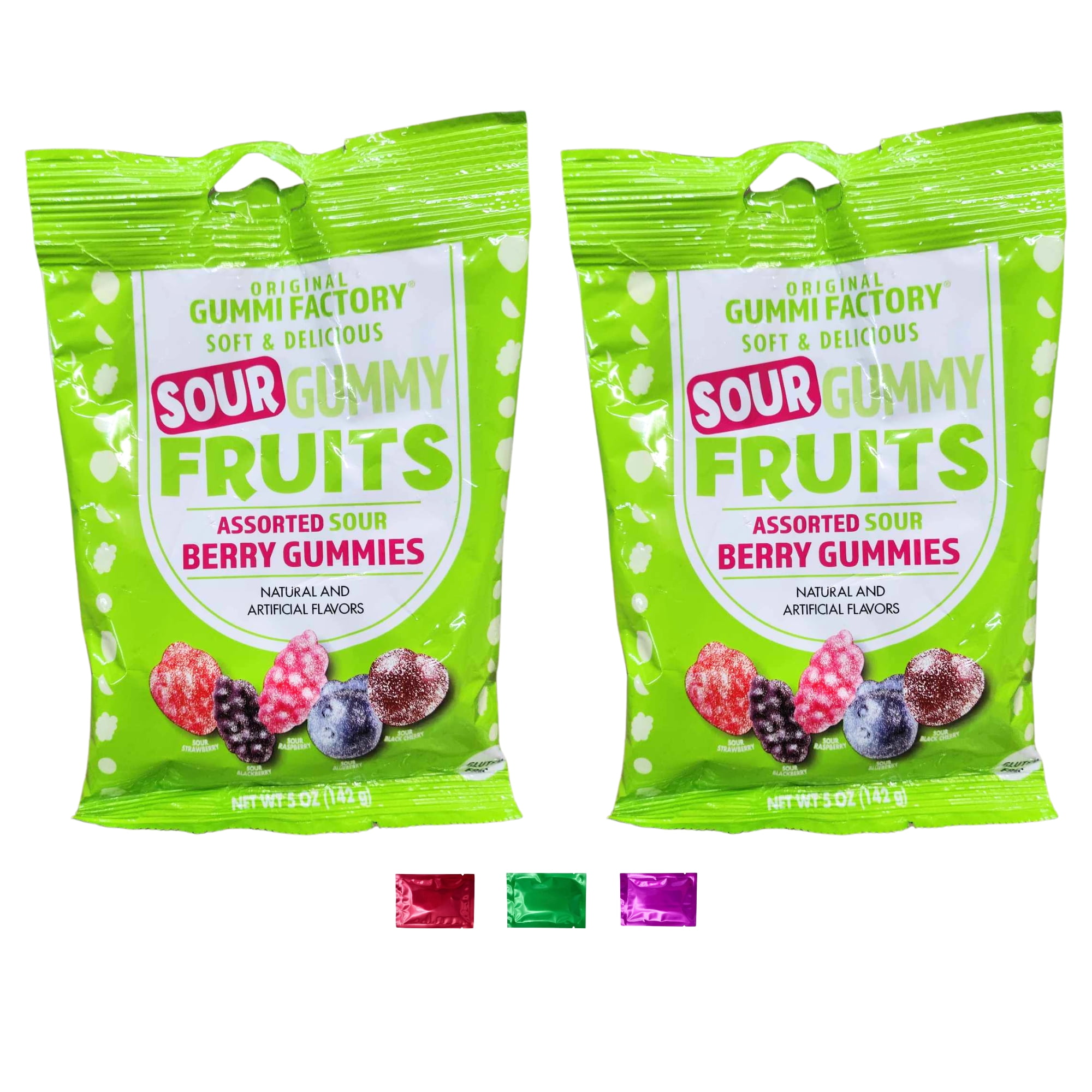 Sour Gummy Fruits 5 oz 2 Packs, Soft & Delicious Gluten Free Assorted ...
