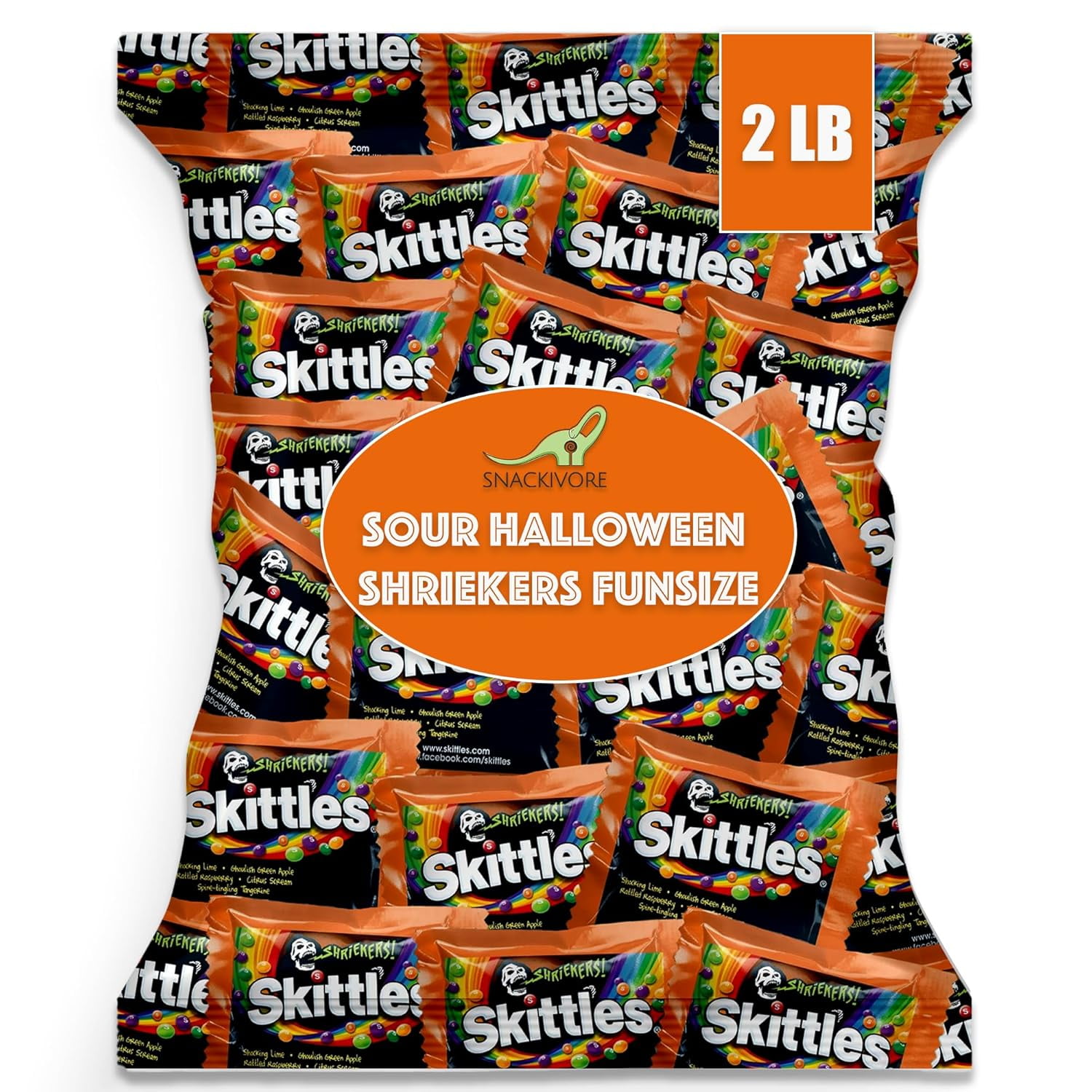 Sour Halloween Shriekers Candy Fun Size Packs Bulk 2LB Bag. Mini Fruit ...