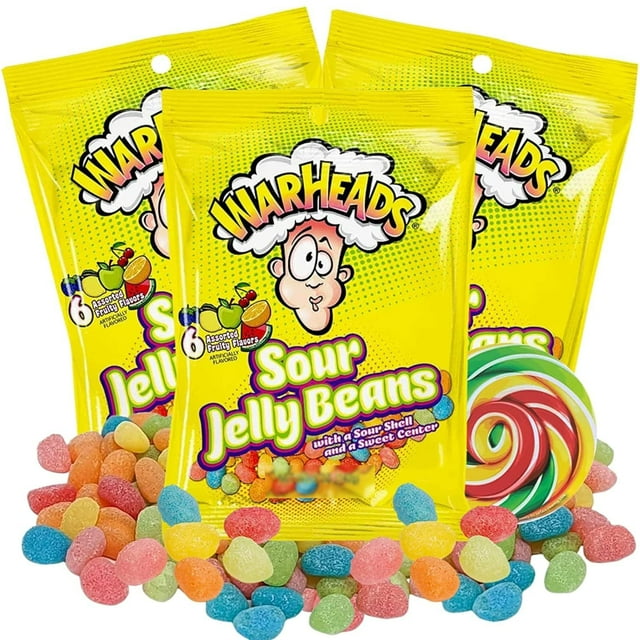 Sour Jelly Beans Candy, Fruit Flavored Extreme Gummies, Shareable ...
