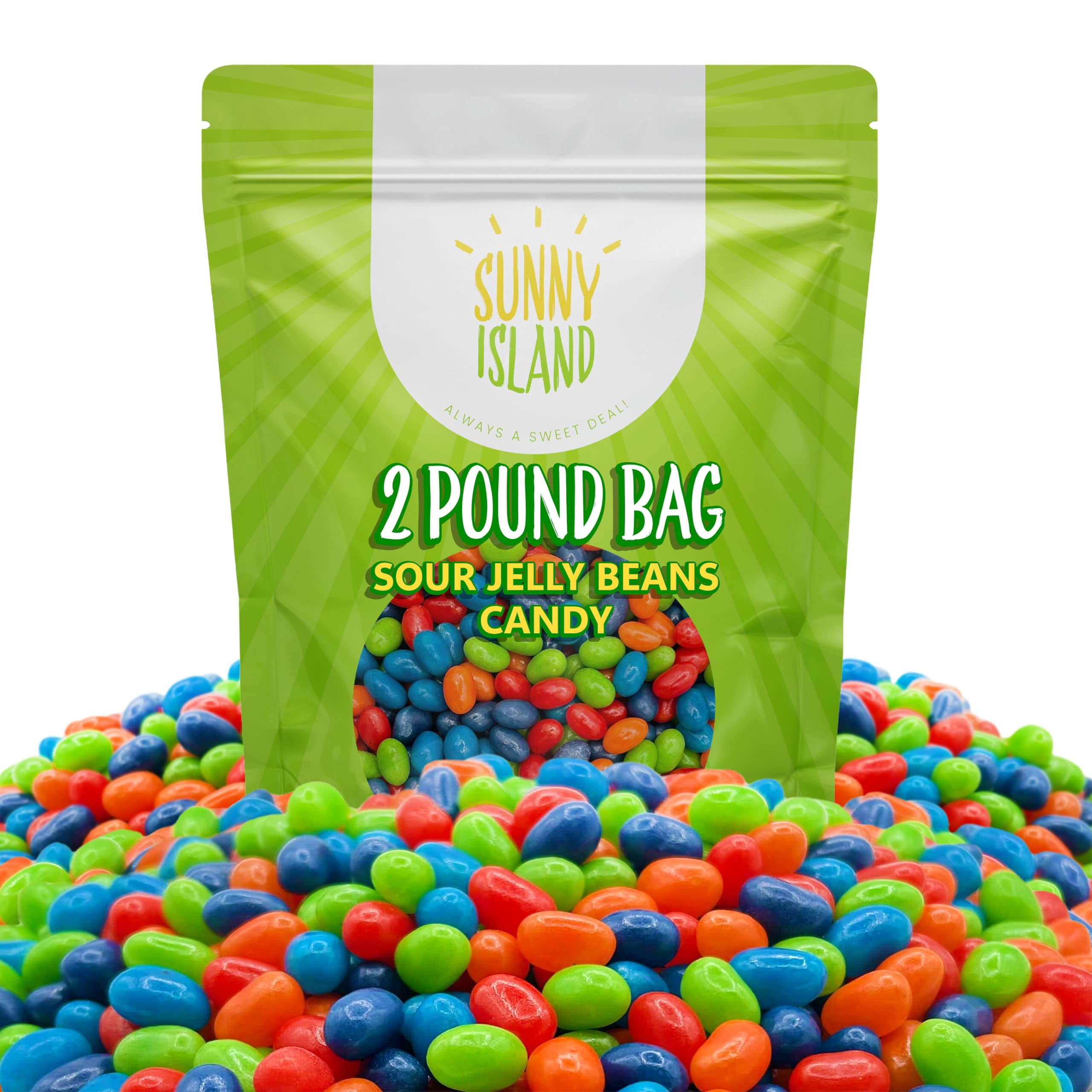 Sour Jelly Beans Candy YYF14 | 2-Pound Pack | Assorted Zesty Fruit ...