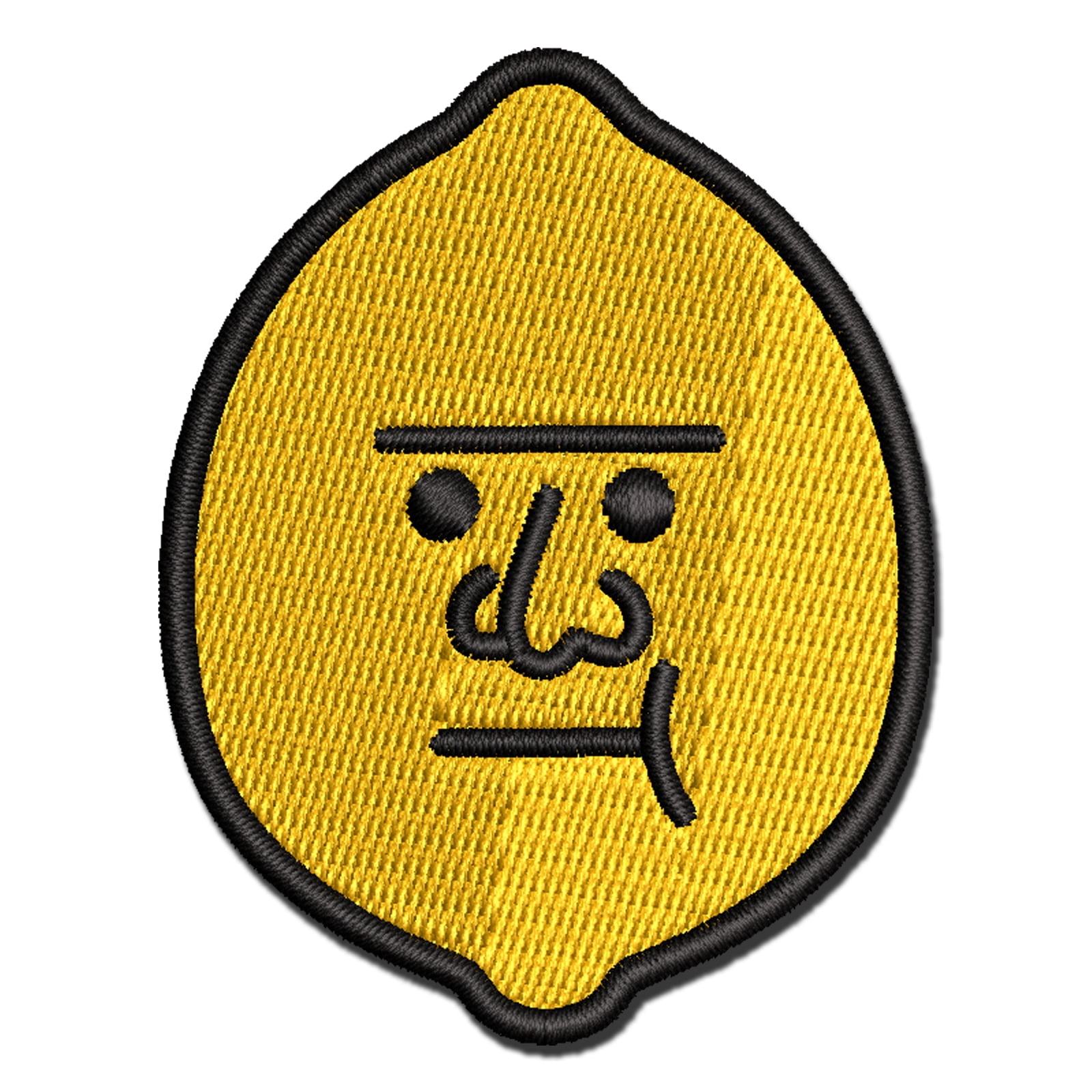 Sour Lemon Head Face Funny Applique Multi-Color Embroidered Iron-On ...