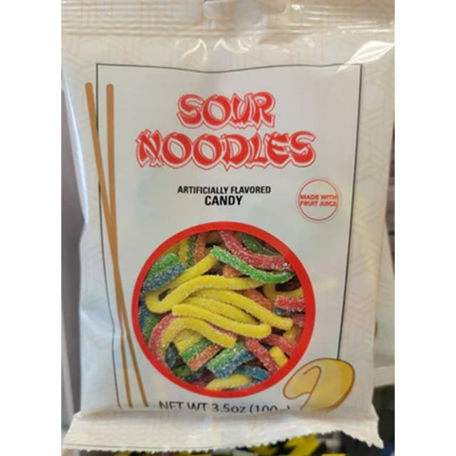 Sour Noodles Candy - Asian Theme Gummy Noodles with fruit juice, 3.5 oz ...