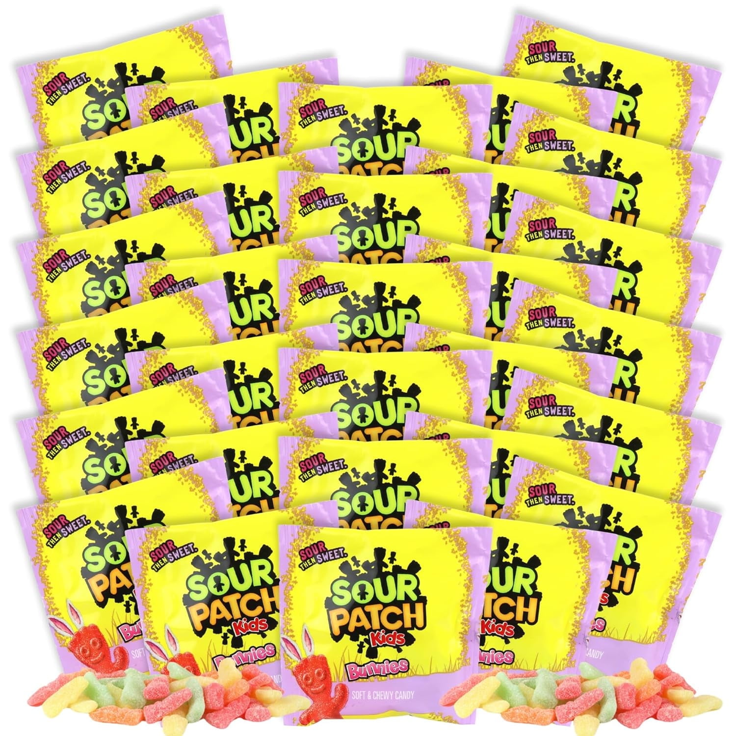 Sour Patch Kids Bunnies Gummies, Easter Basket Stuffers, 0.5 Oz Snack ...
