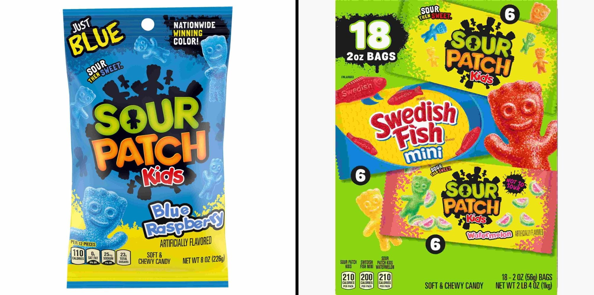 Sour Patch Kids Blue Raspberry 8 oz & Sour Patch Kids & Swedish Fish ...