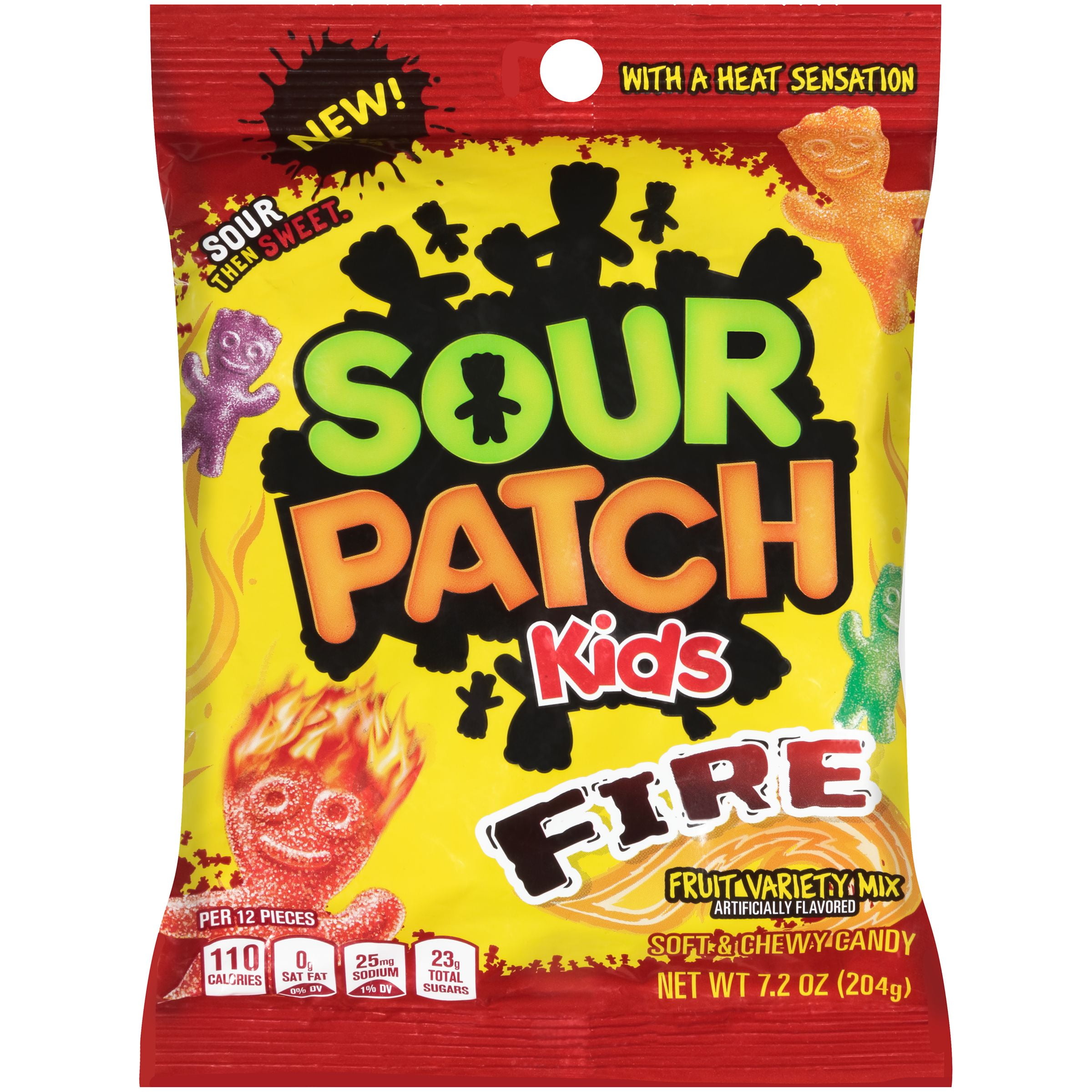 Sour Patch Kids Fire Fruit Variety Mix Soft & Chewy Candies, 7.2 Oz ...