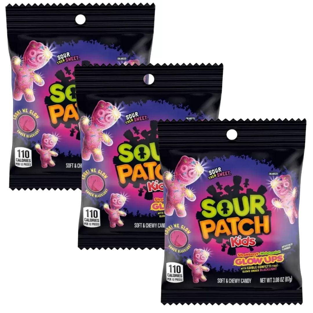 Sour Patch Kids Glow Ups 3.08oz (Pack of 3) - Walmart.com