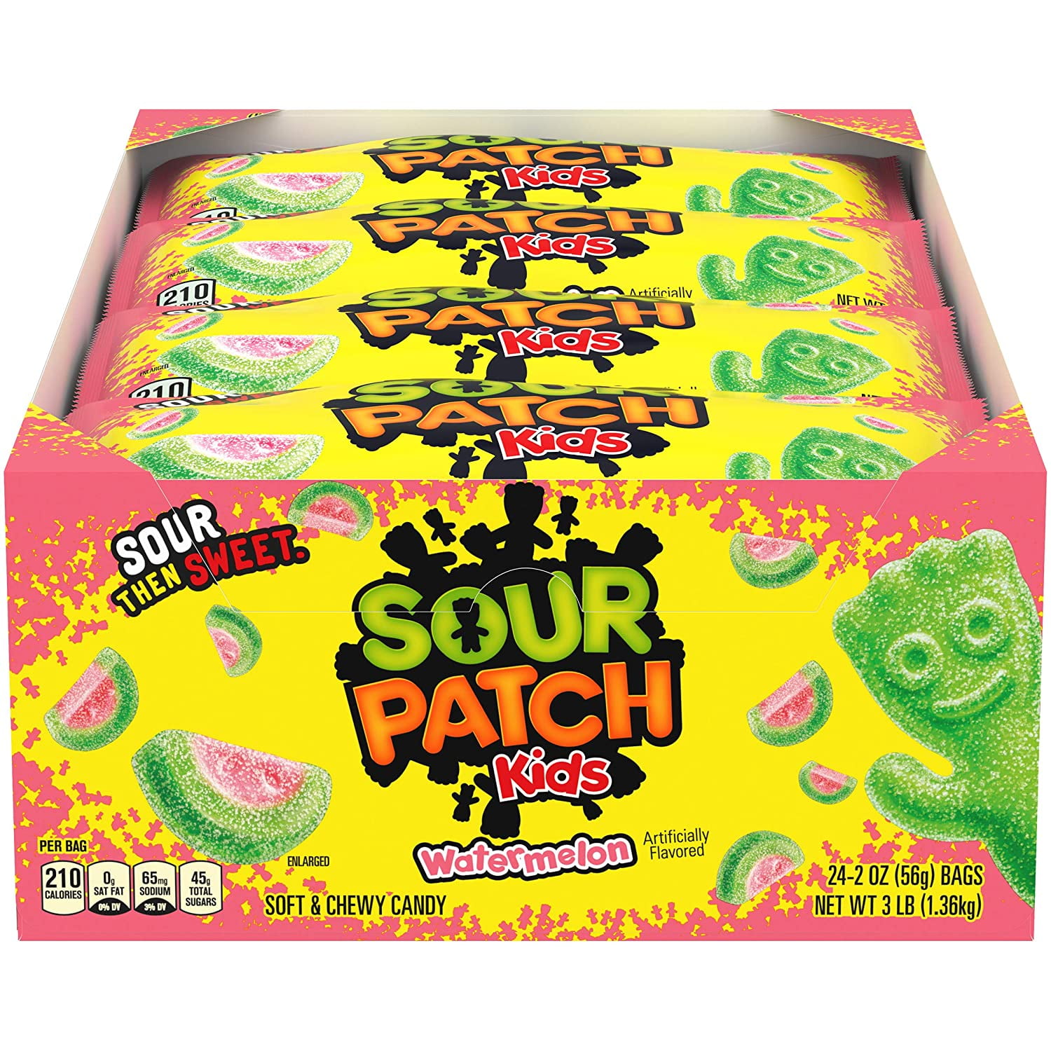 Sour Patch Kids Watermelon Gummy Candy, 2-Ounce Bag Pack of 24, Sour ...
