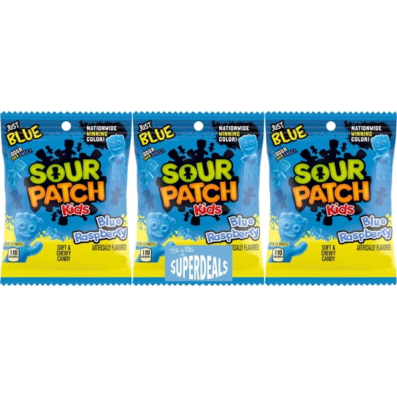 Sour Patch Kids Blue Raspberry Soft Chewy Candy Packs, 8 Oz Bags, 12 ...