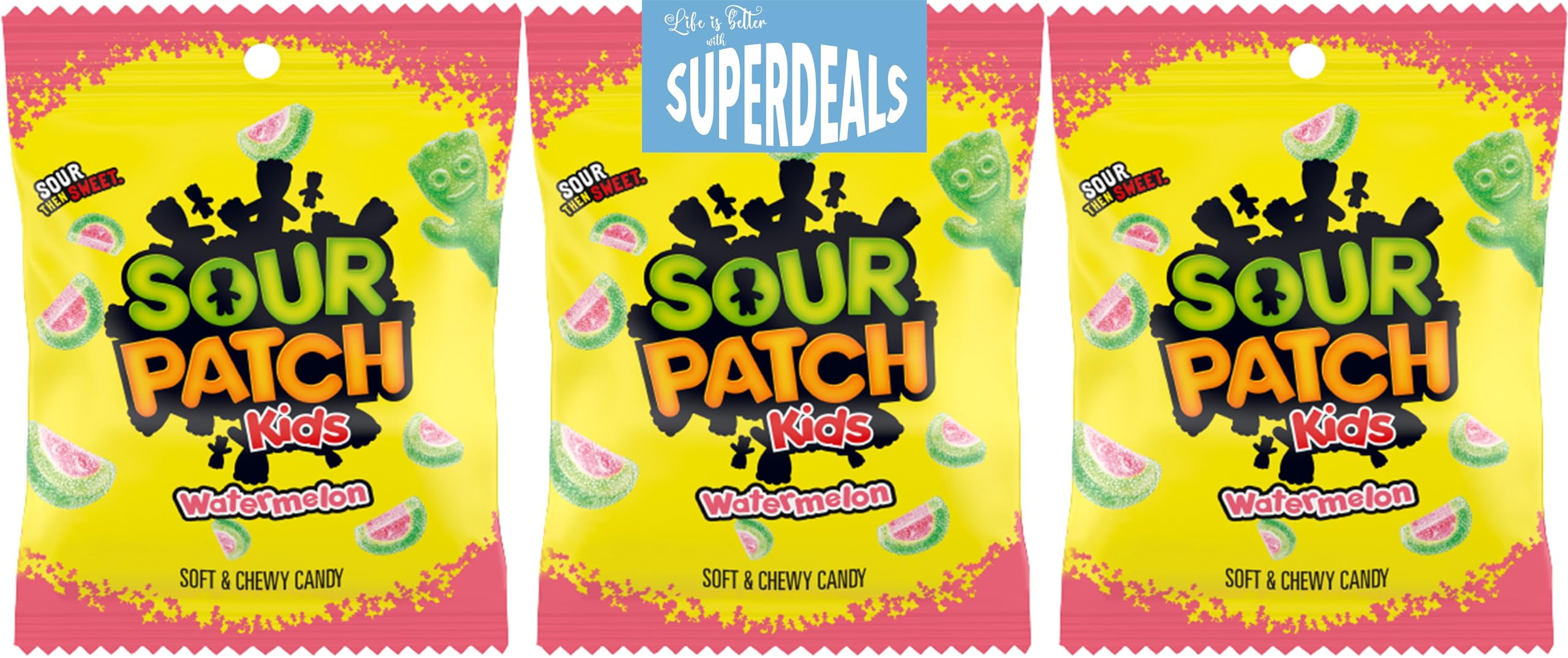 Sour Patch Kids Peg Bags (Pack of 3) Soft and Chewy Candy bundled by ...