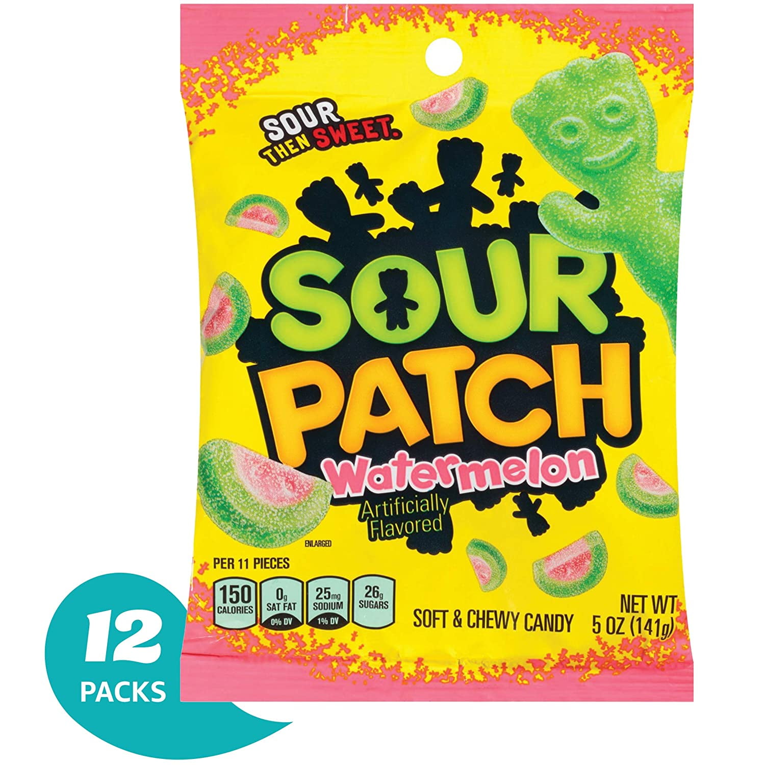 Sour Patch Kids Sweet and Sour Gummy Candy (Watermelon, 5-Ounce, Pack ...